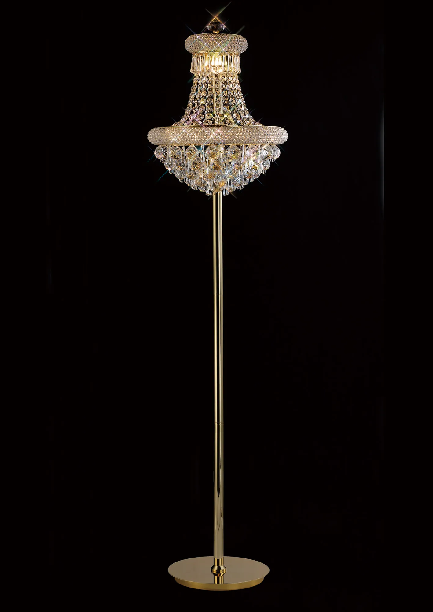 IL32104 Alexandra Gold Diyas Alexandra Crystal 175cm Floor Lamp 6 Light ...