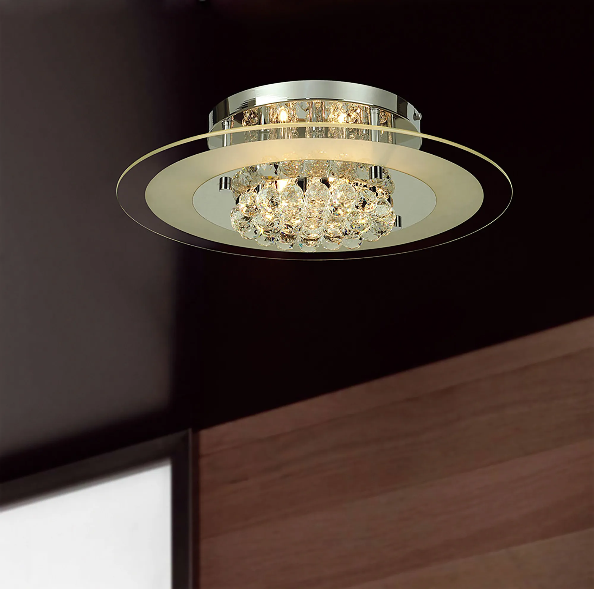 IL30022 Delmar Diyas Delmar Crystal Flush Ceiling Round 6 Light ...
