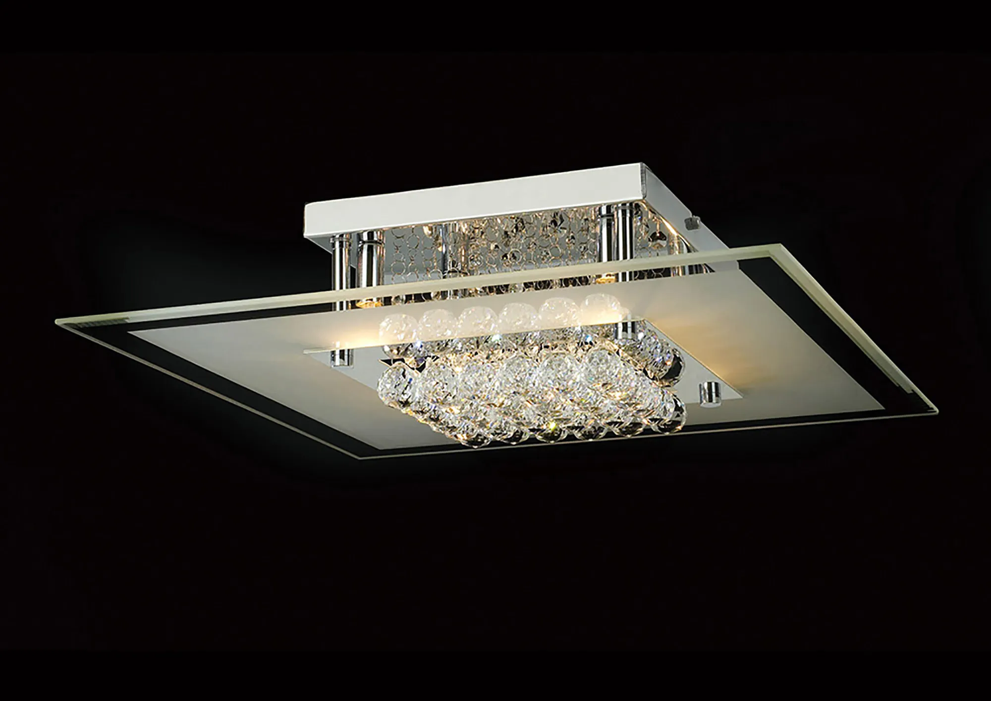 IL30024 Delmar Diyas Delmar Crystal Flush Ceiling Square 6 Light ...
