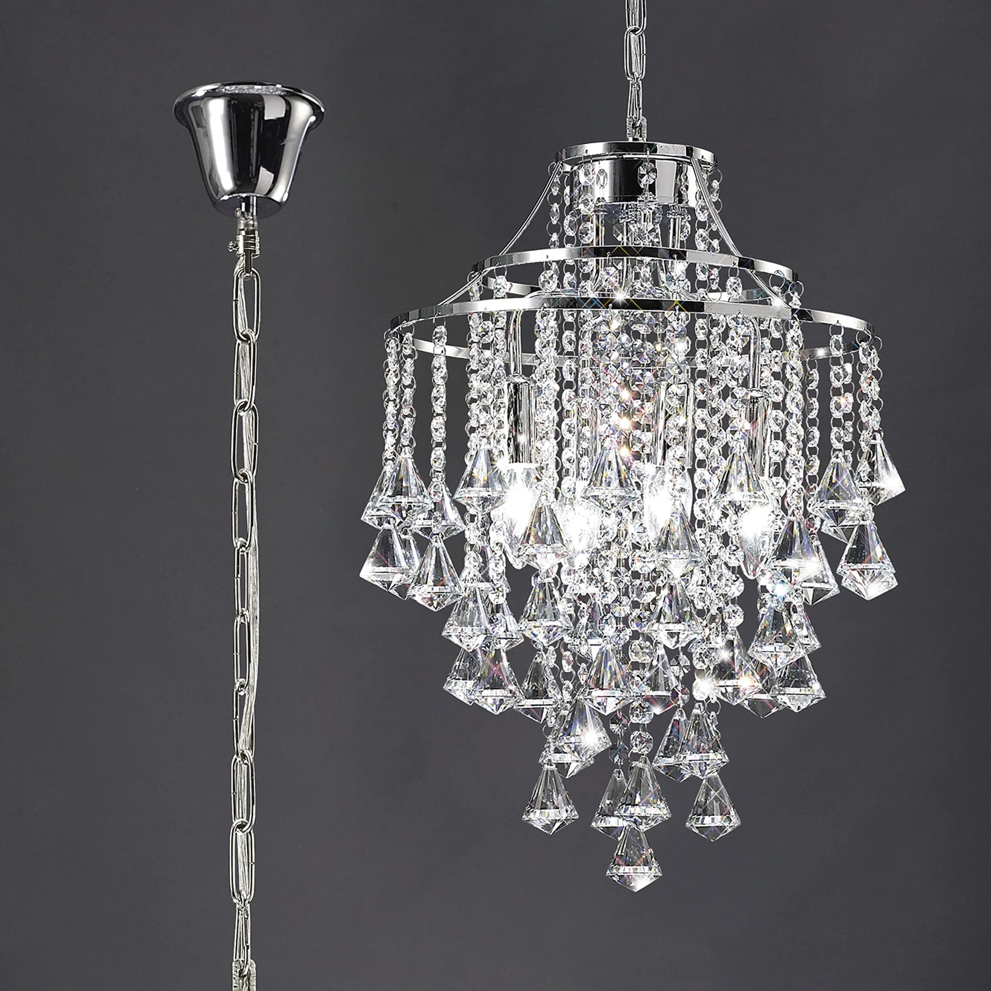 IL30771 Inina Polished Chrome Diyas Inina Crystal Pendant 4 Light ...