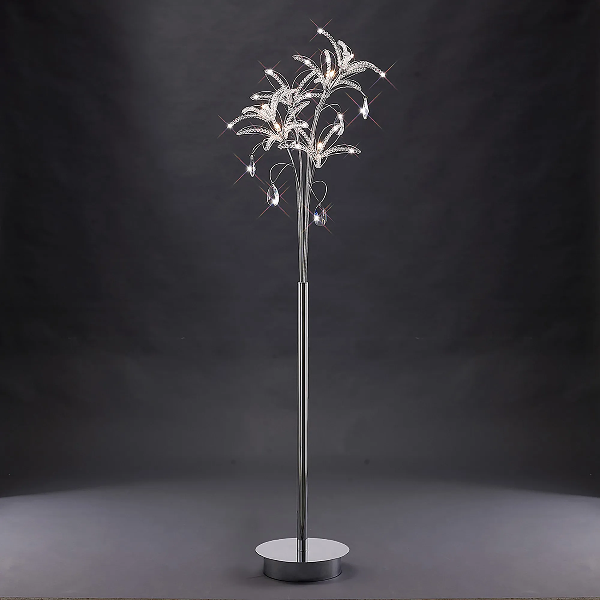 IL30883 Kenzo Diyas Kenzo Crystal 160cm Floor Lamp 6 Light Polished ...