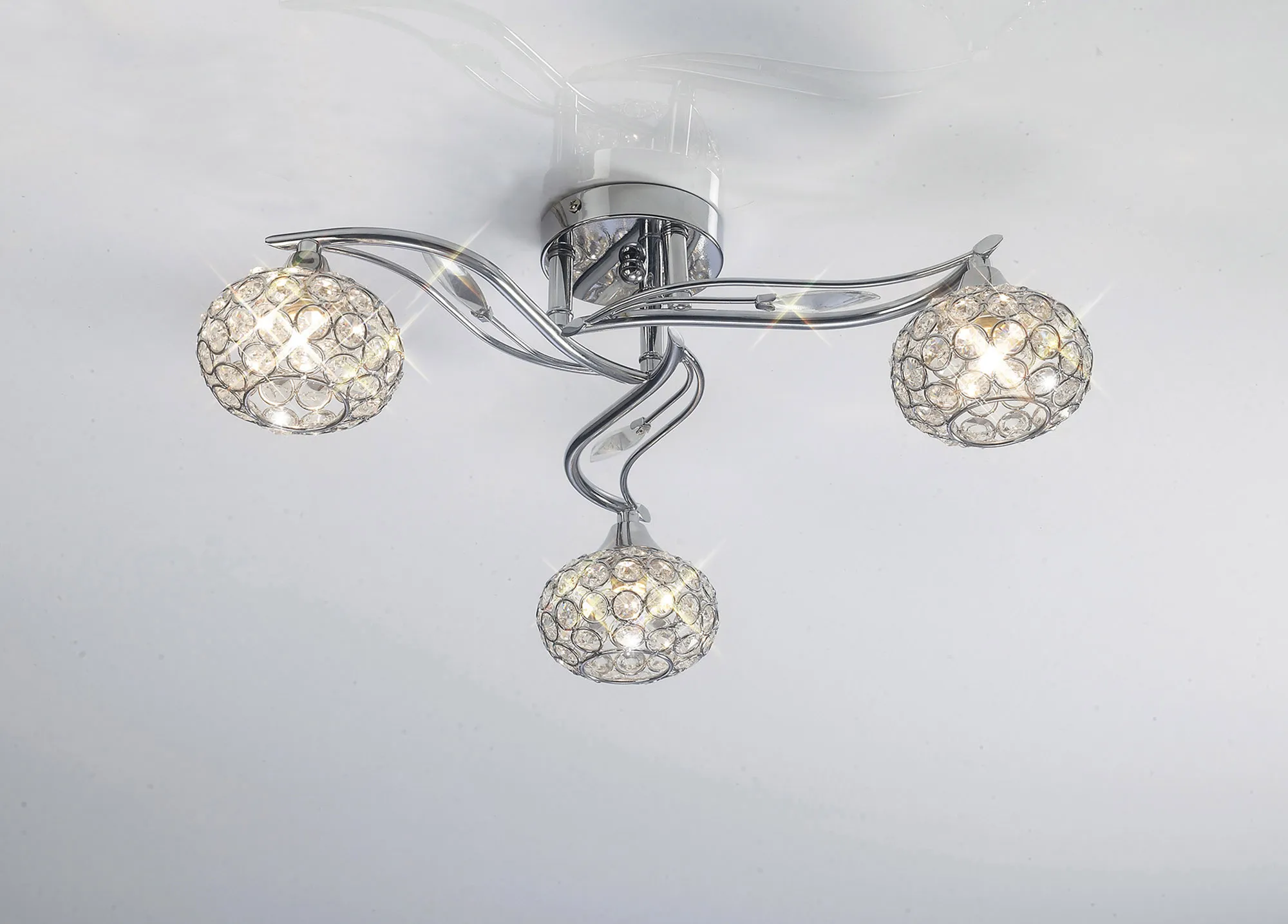 IL30953 Leimo Polished Chrome Diyas Leimo Crystal Ceiling 3 Light ...
