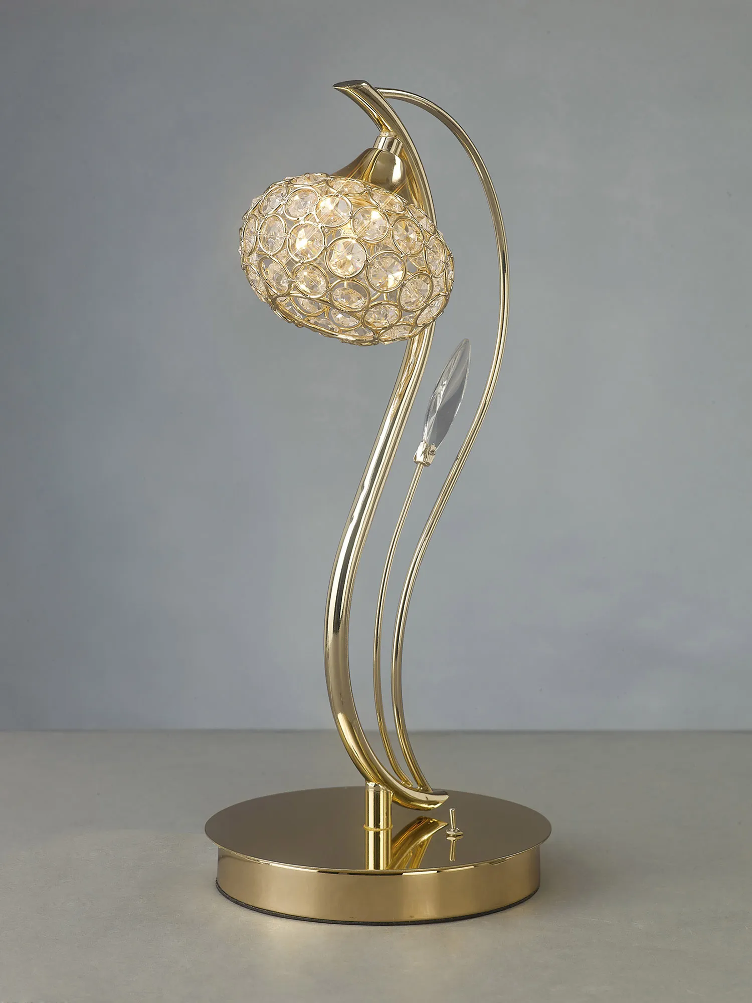 IL30969 Leimo French Gold Diyas Leimo Crystal 40cm 1 Light Table Lamp ...