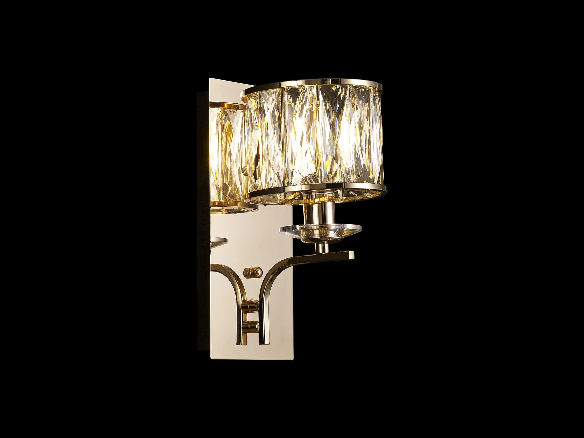 IL31827 Vivienne French Gold Diyas Vivienne Crystal Wall Lamp 1 Light ...