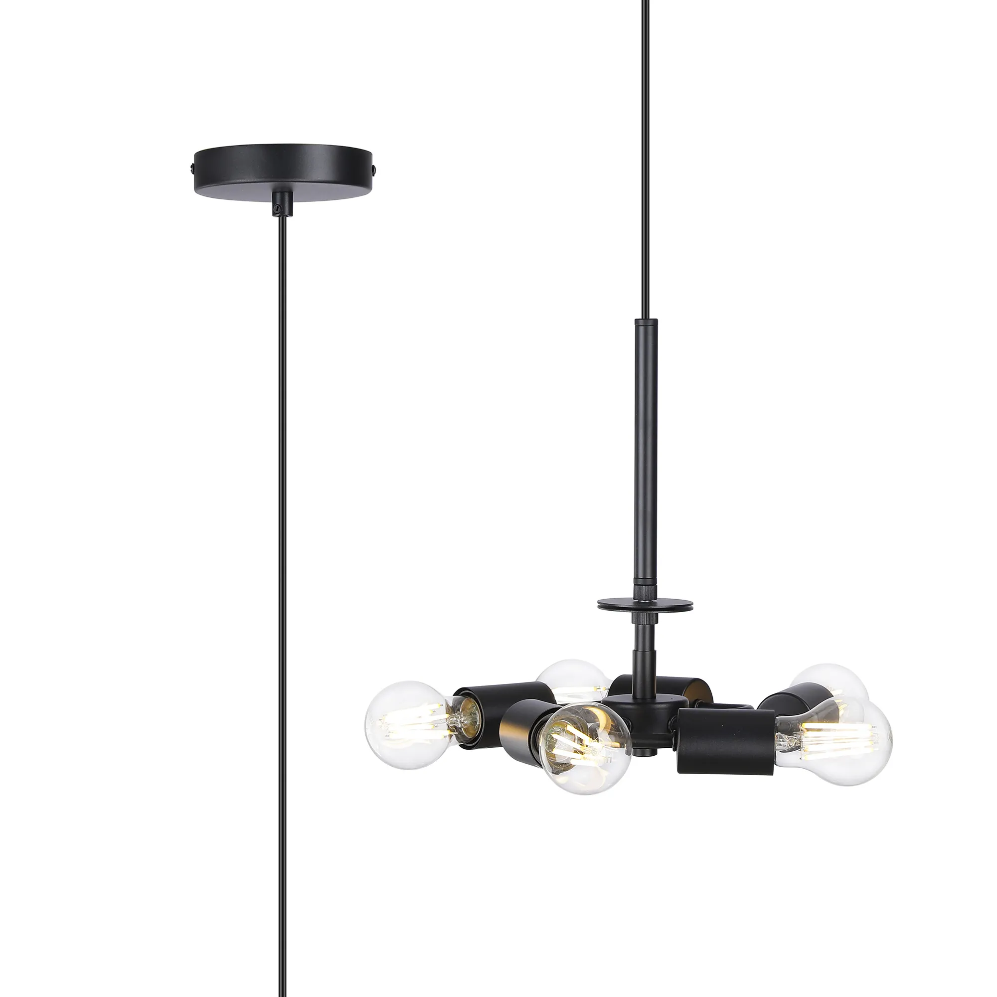D0778 Baymont BL Deco Baymont Pendant 5 Light Satin Black - Inspired ...
