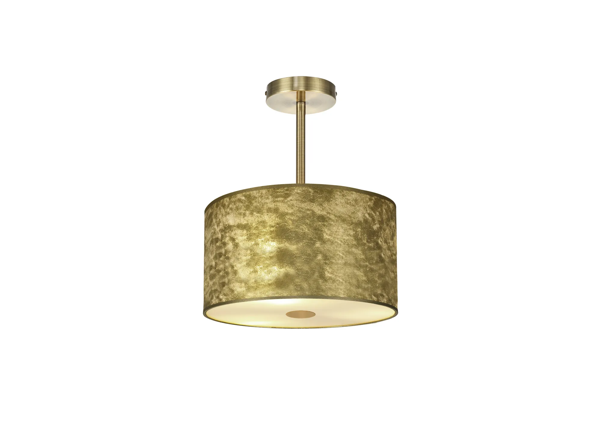 DK0824 Baymont AB GL Deco Baymont 30cm Semi Flush 1 Light Antique Brass ...