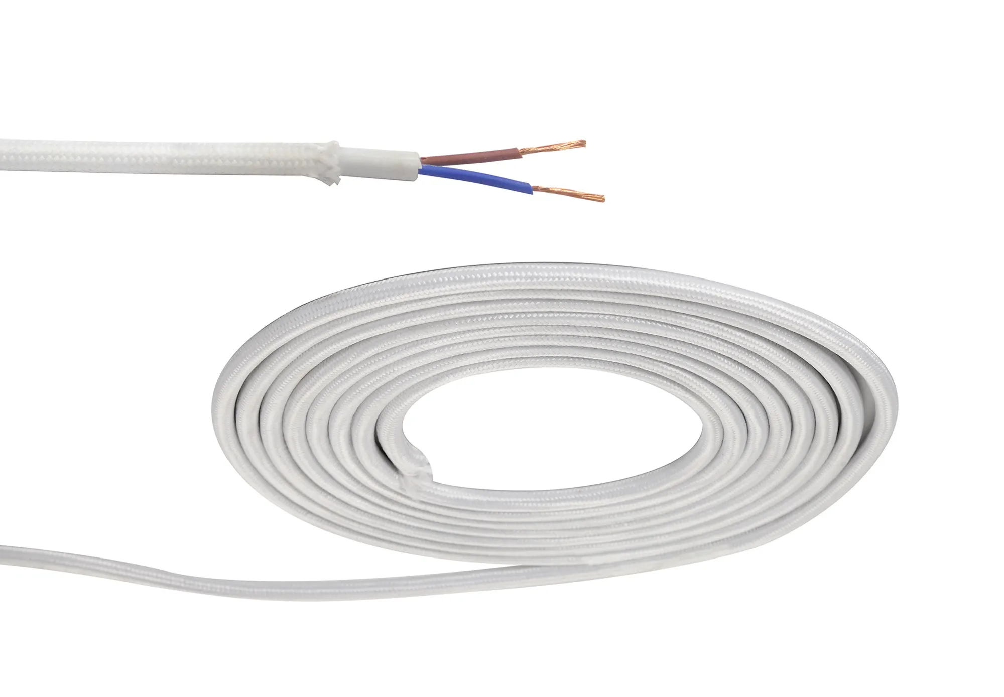 D0242 Cavo Deco Cavo 1m White Braided Twisted 2 Core 0.75mm Cable ...