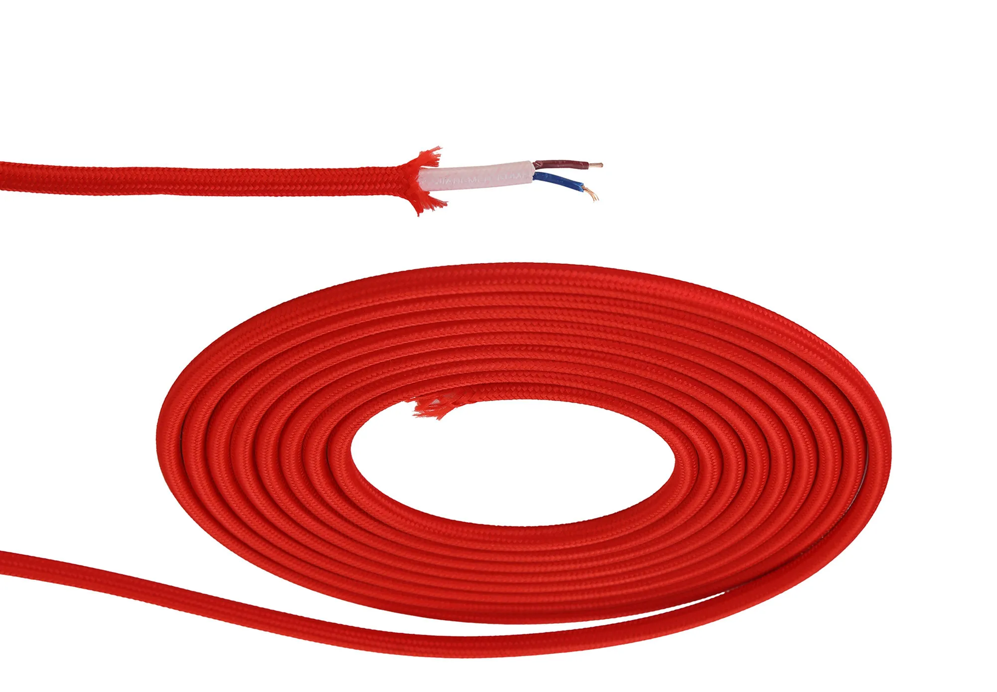 D0522 Cavo Deco Cavo 1m Red Brown Braided 2 Core 0.75mm Cable ...