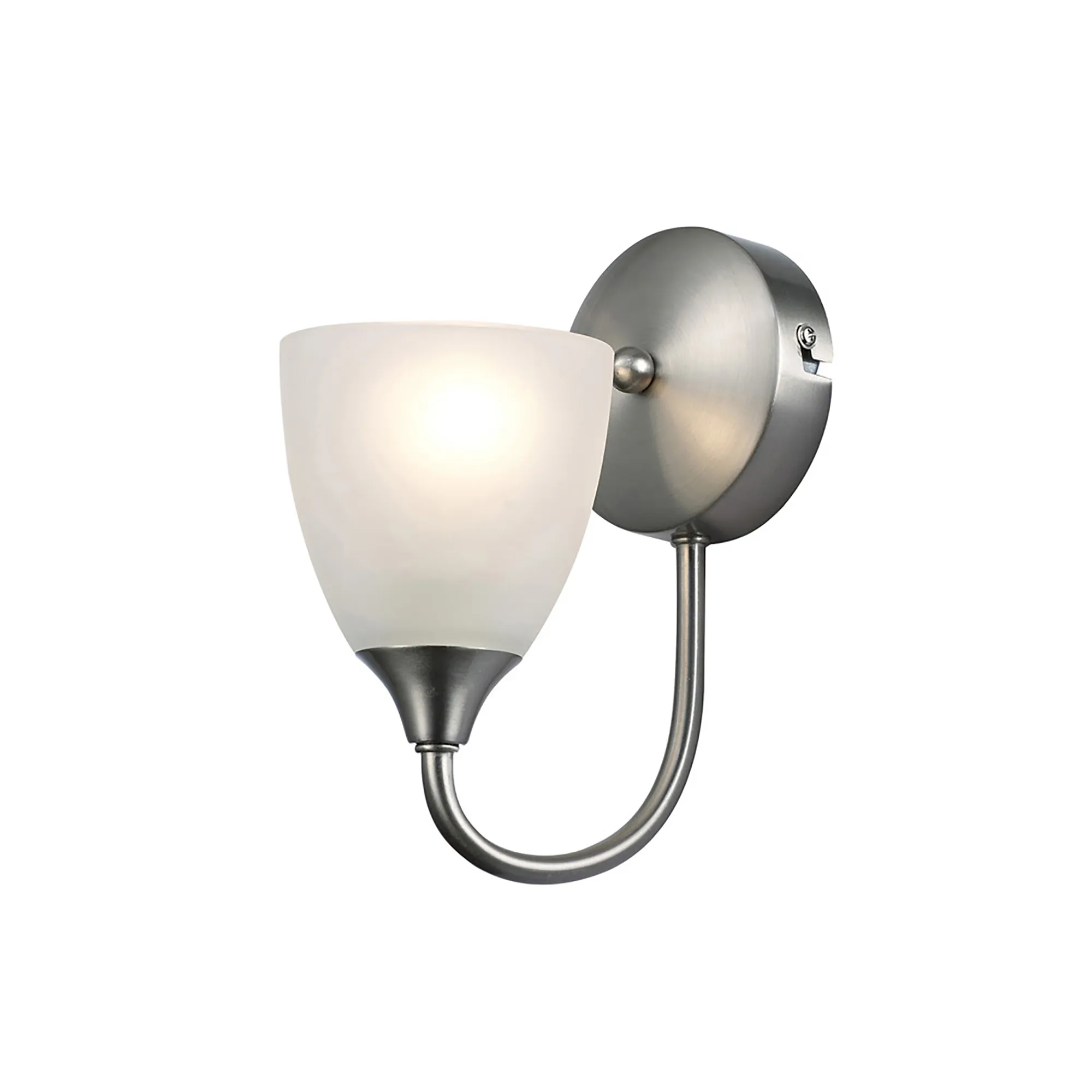 D0238 Cooper Deco Cooper Wall Lamp 1 Light Satin Nickel, Opal Glass ...