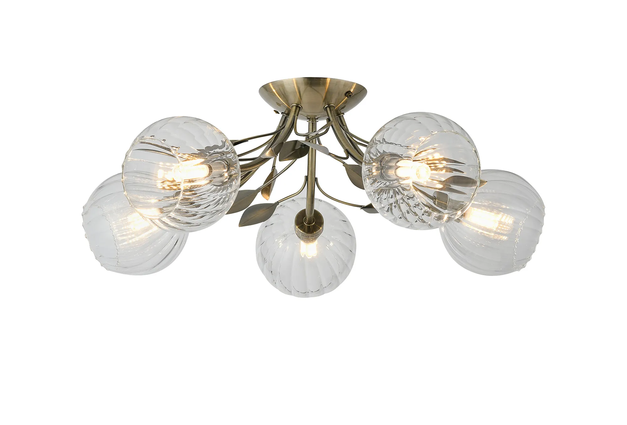 D0842AB Elm Deco Elm Semi Ceiling 5 Light Antique Brass - Inspired ...