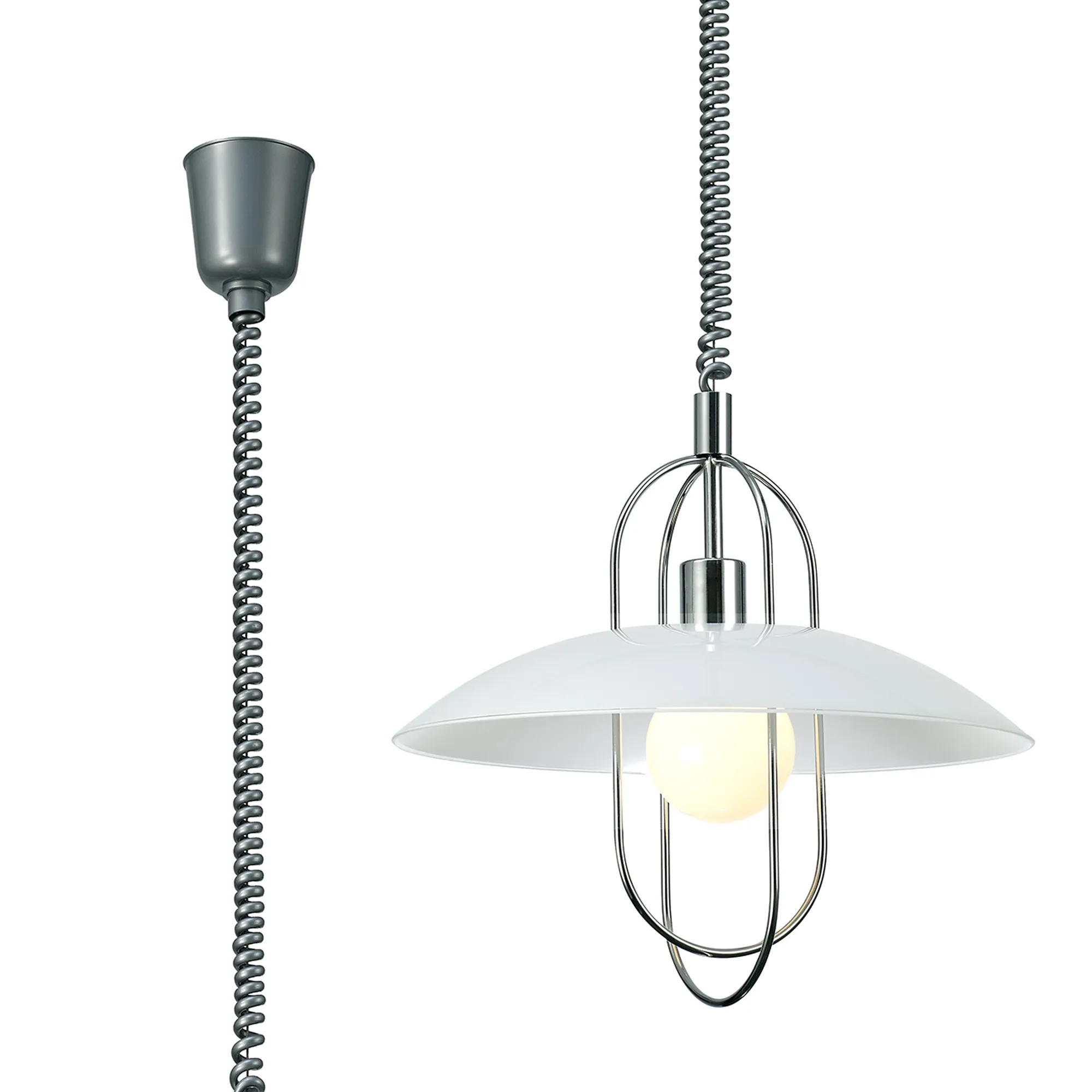 D0265 Riva Deco Riva Glass Rise & Fall Pendant 1 Light Polished Chrome ...