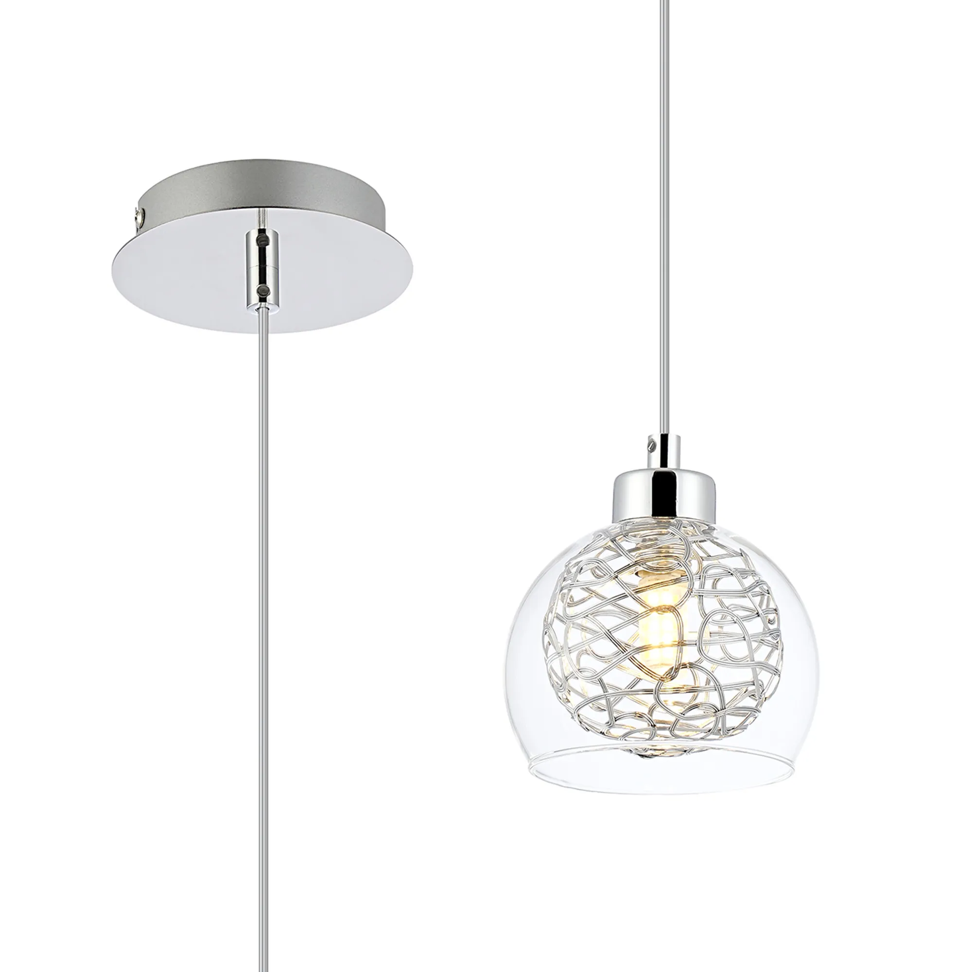 D0838 Talia Deco Talia Glass Wall Lamp 1 Light Polished Chrome ...