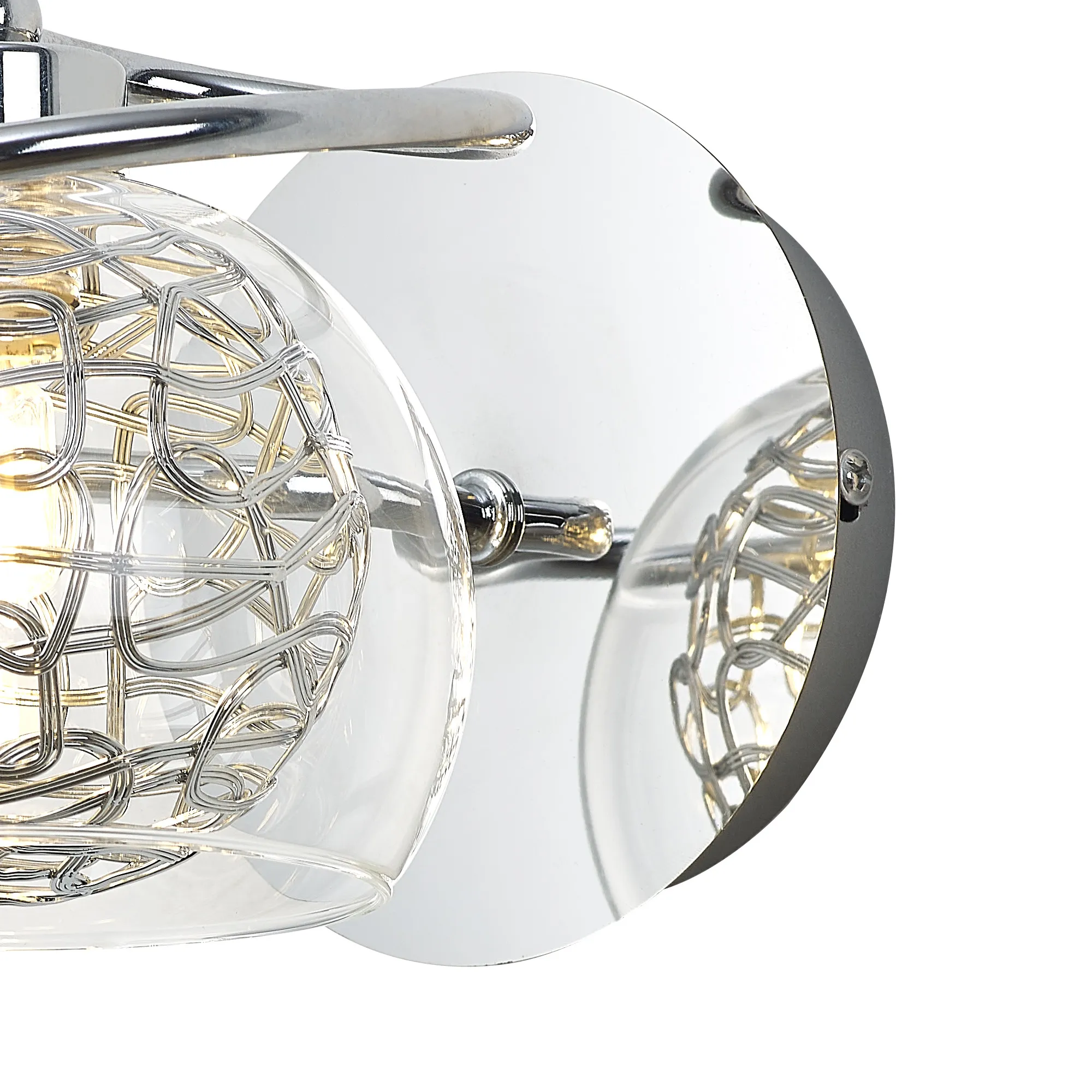 D0838 Talia Deco Talia Glass Wall Lamp 1 Light Polished Chrome ...