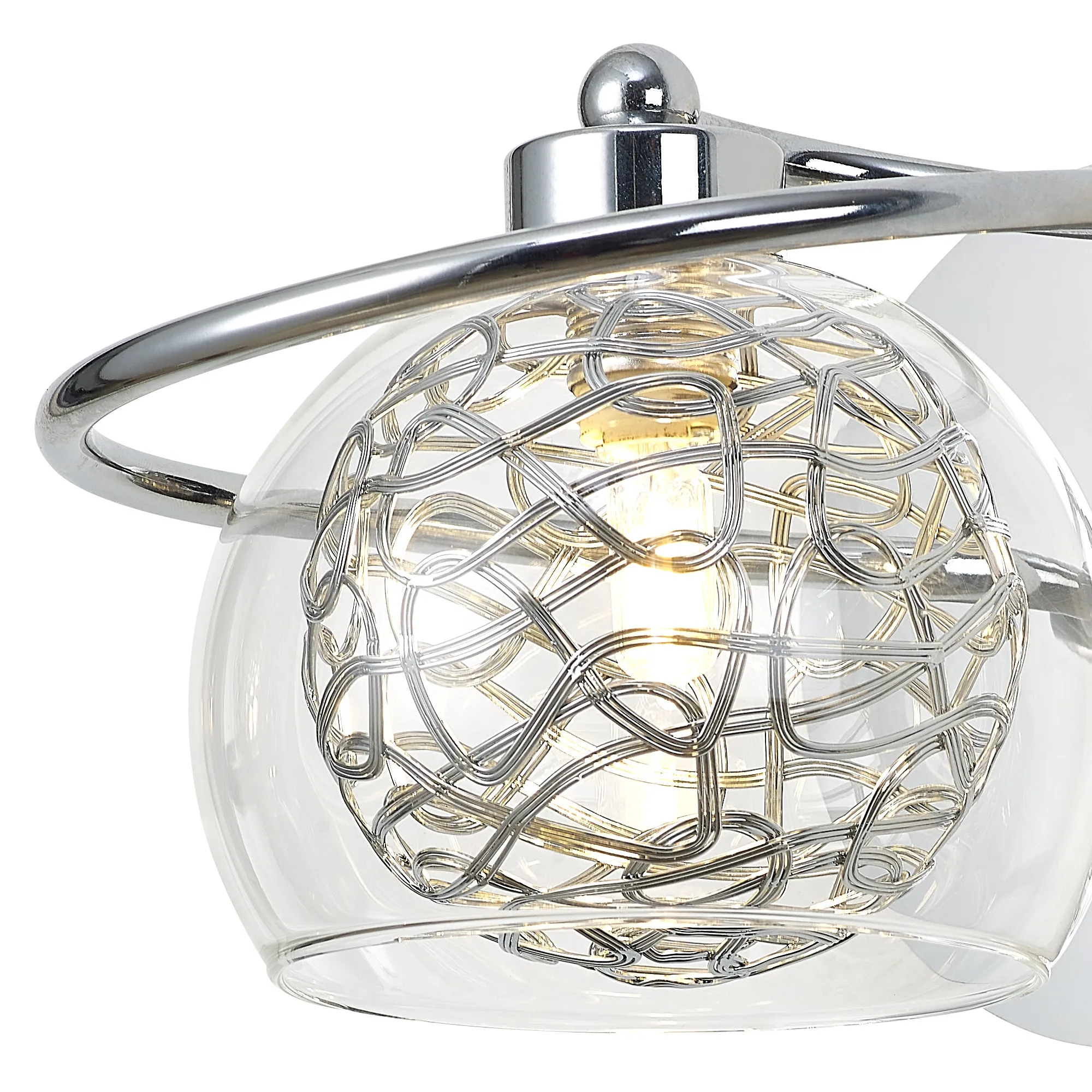 D0838 Talia Deco Talia Glass Wall Lamp 1 Light Polished Chrome ...