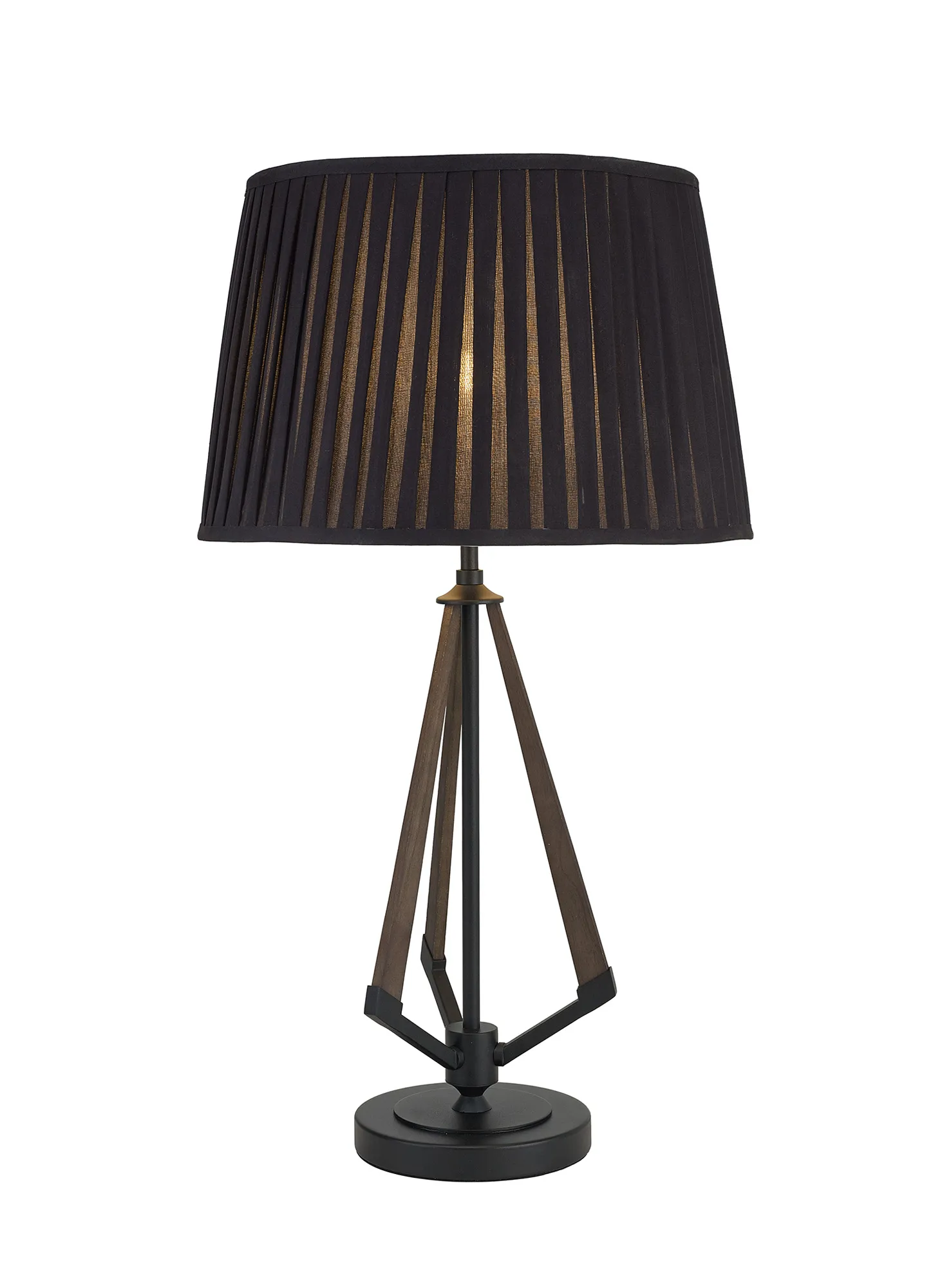 IL32958BL/BL Hilton Diyas Hilton Table Lamp, 1 Light E27, Satin Black ...