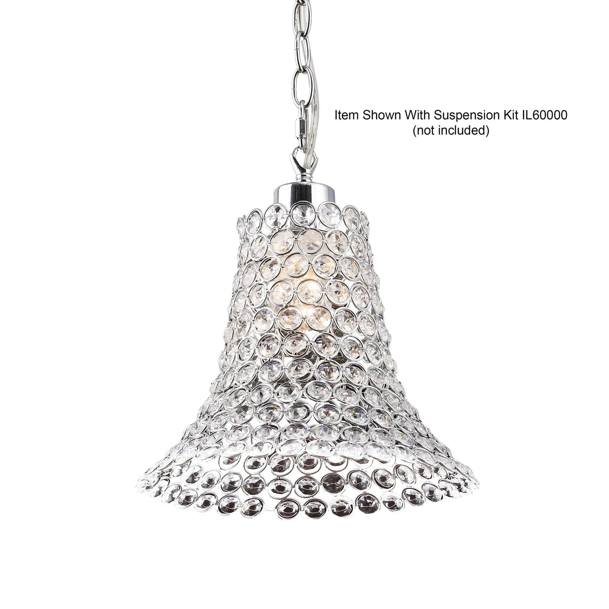 IL60010 Kudo Polished Chrome Diyas Kudo Crystal Cone Non-Electric SHADE ...