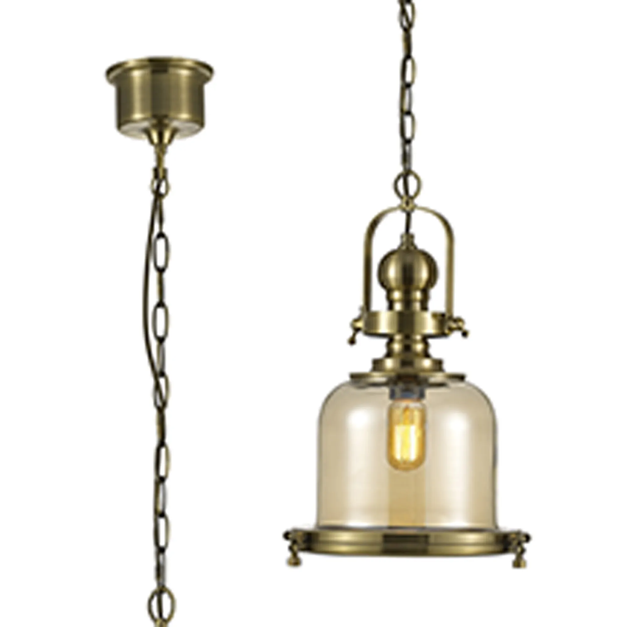 IL31597 Riley Diyas Riley Glass Pendant 1 Light - Inspired Lighting Ltd.