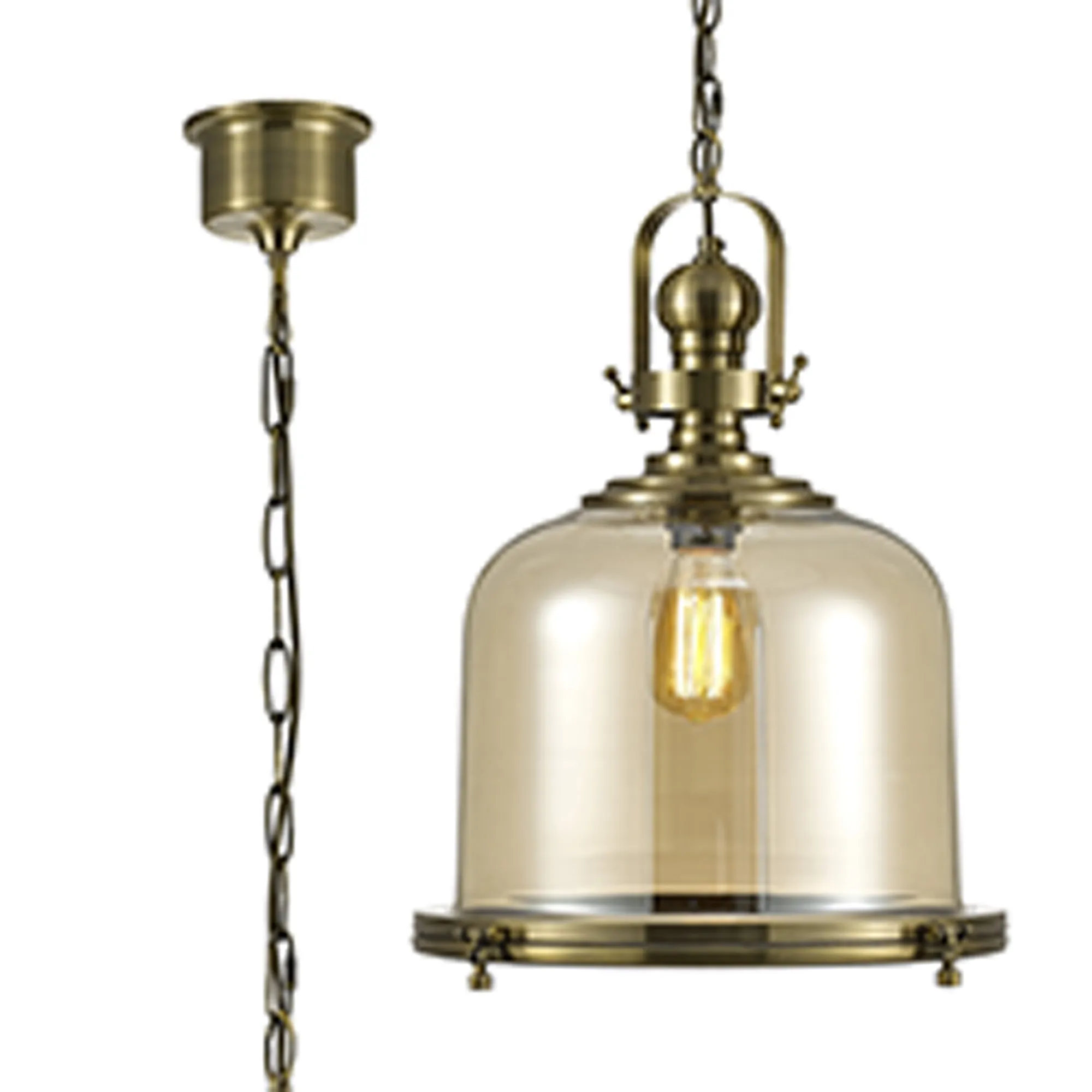 IL31597 Riley Diyas Riley Glass Pendant 1 Light - Inspired Lighting Ltd.