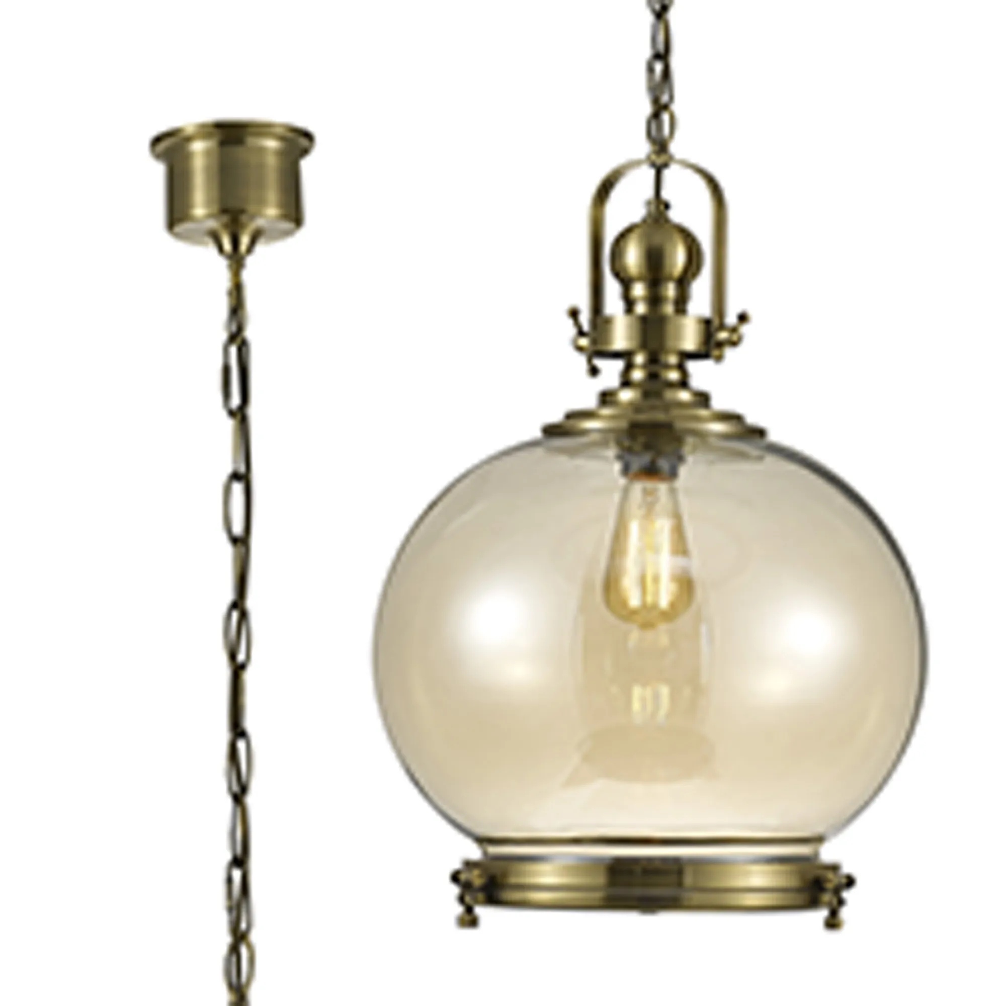 IL31597 Riley Diyas Riley Glass Pendant 1 Light - Inspired Lighting Ltd.