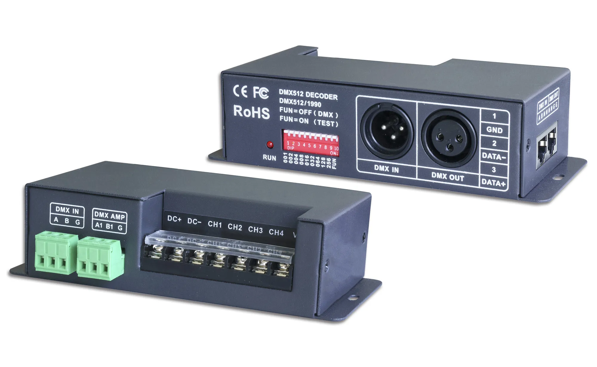 840-6A DMX Controller LTECH 4 Channel CV DMX Decoder 5/12/24V DC ...