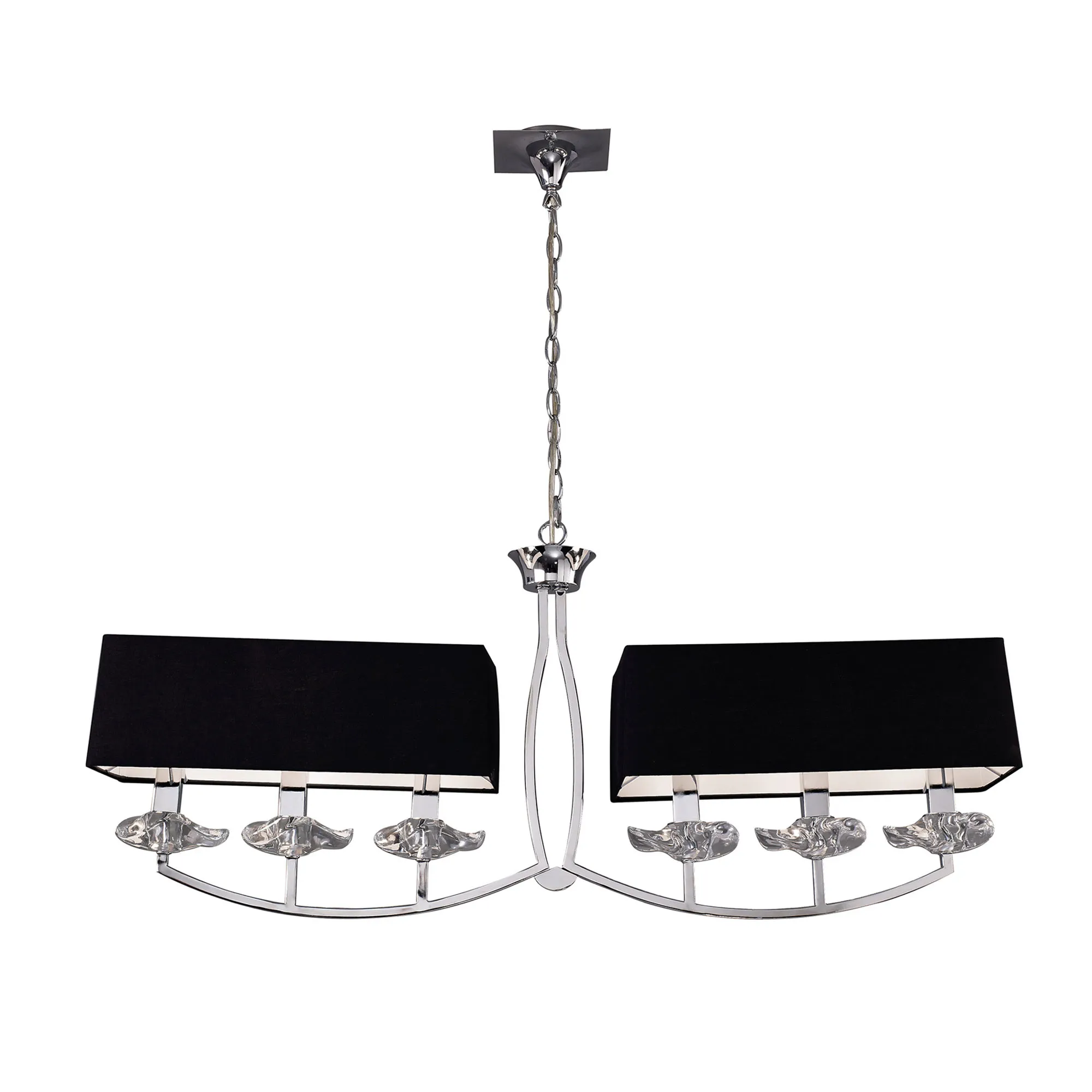 M0781 Akira Polished Chrome-Black Mantra Akira Pendant 6 Light ...