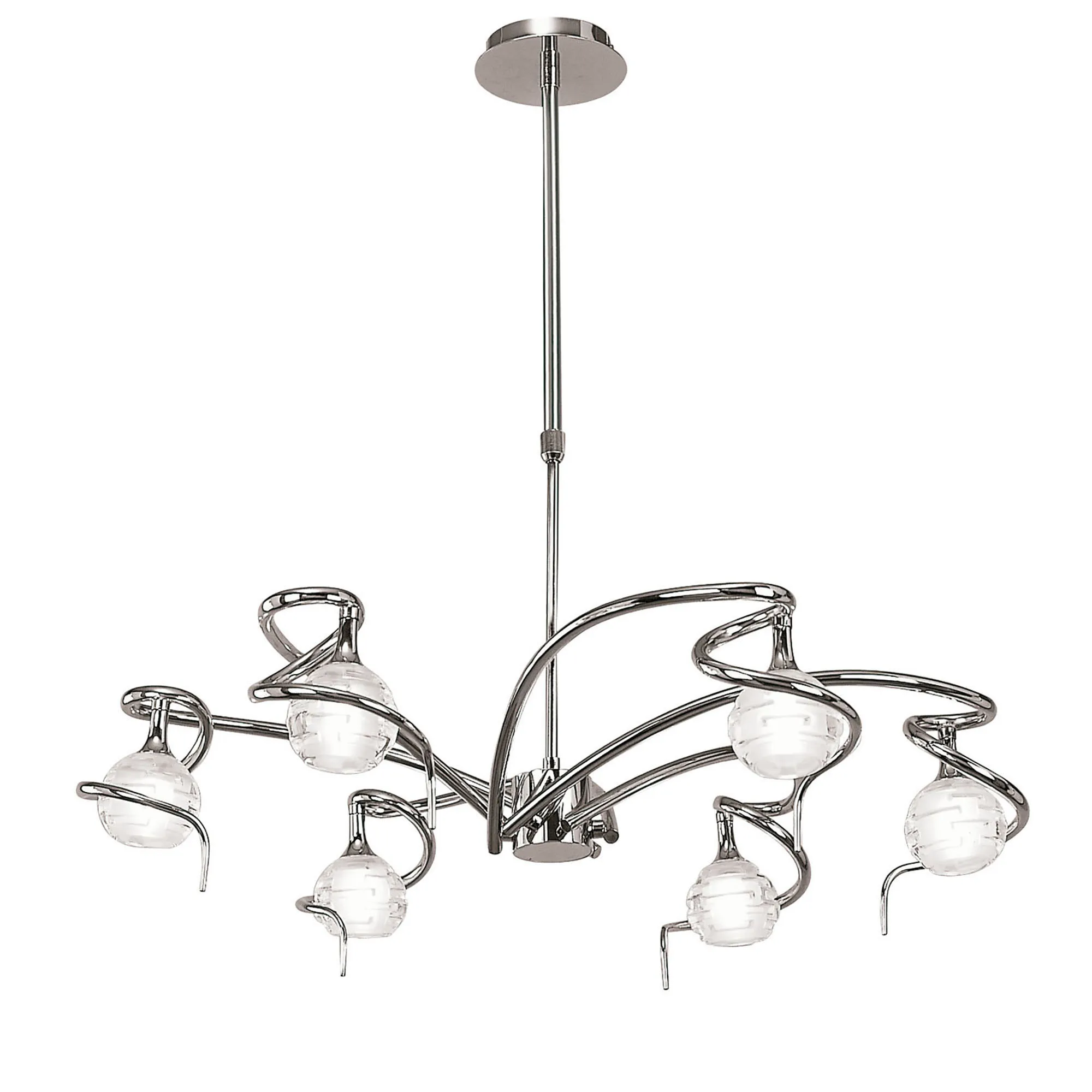 M0079 Dali Polished Chrome Mantra Dali Telescopic/Semi Flush 6 Light ...