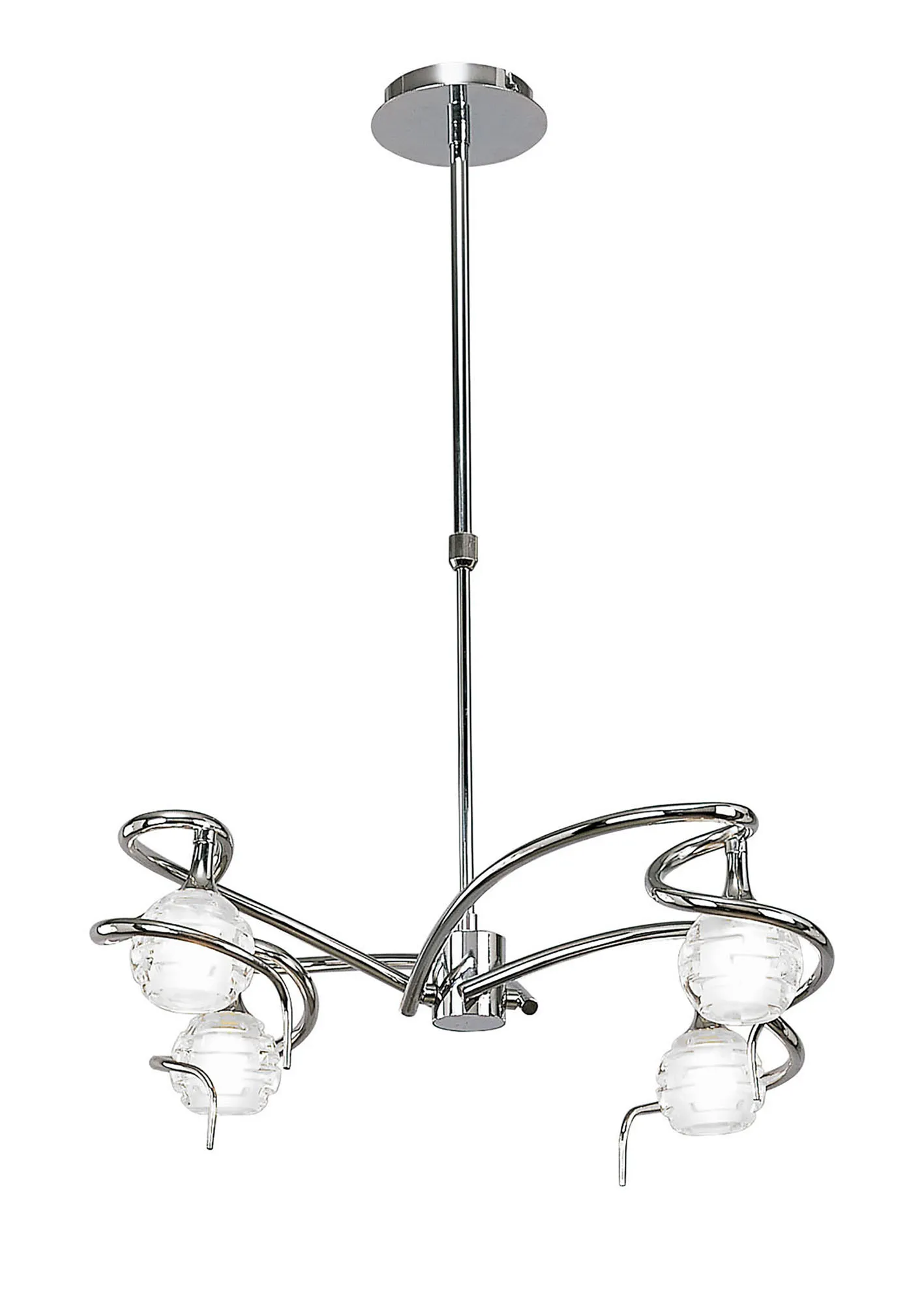 M0080 Dali Polished Chrome Mantra Dali Telescopic/Semi Flush 4 Light ...