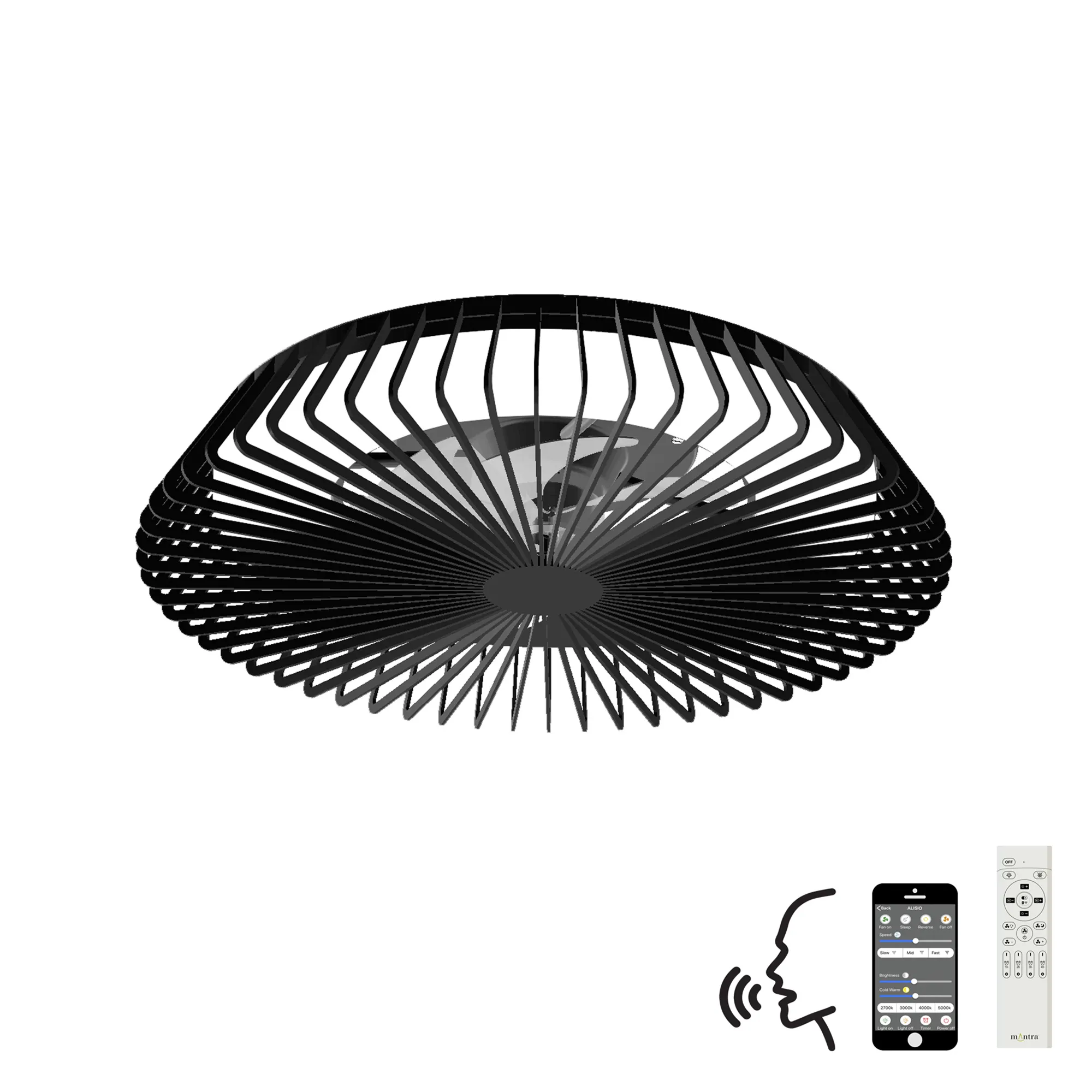 M7121 Himalaya Mantra Himalaya 70W LED Dimmable Ceiling Light & Fan ...