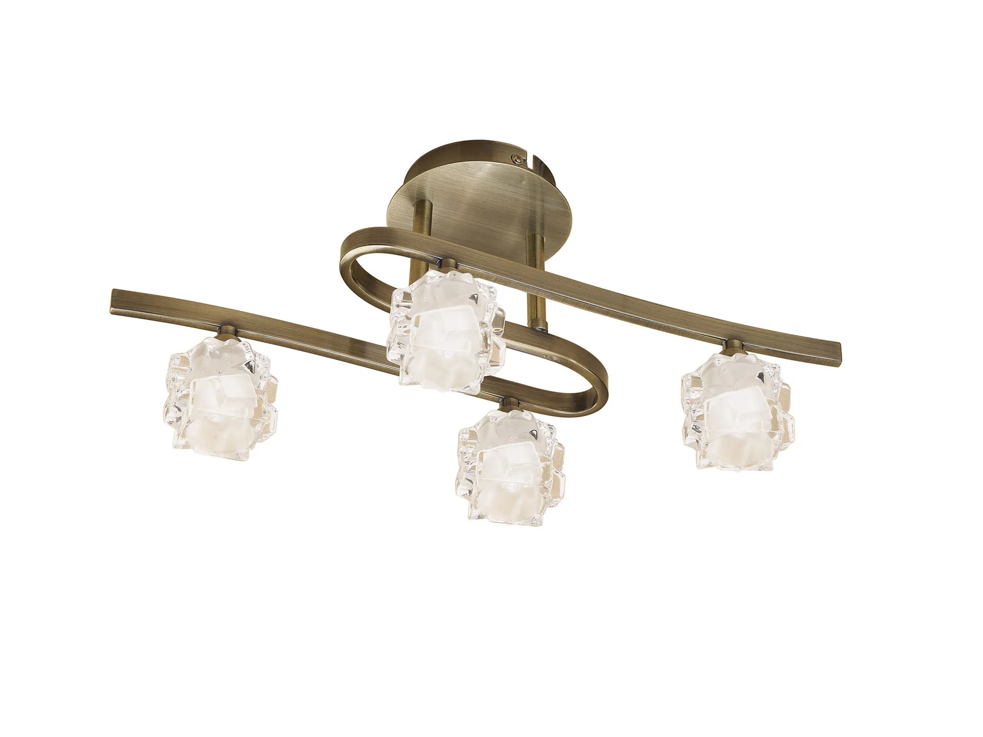 M1863 Ice Antique Brass Mantra Ice AB Square Ceiling 4 Light - Inspired ...