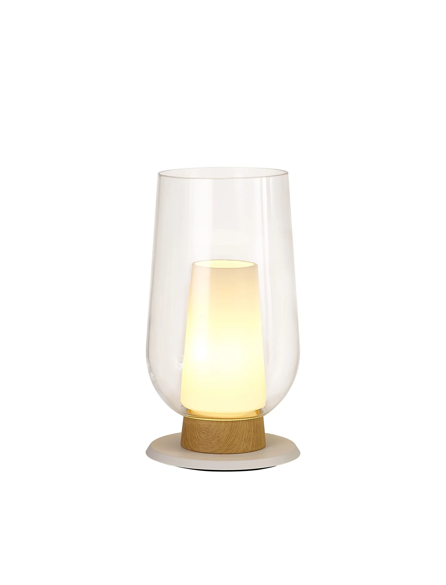 M8281 Nora White Mantra Nora Table Lamp 1 Light E27 White/Wood ...