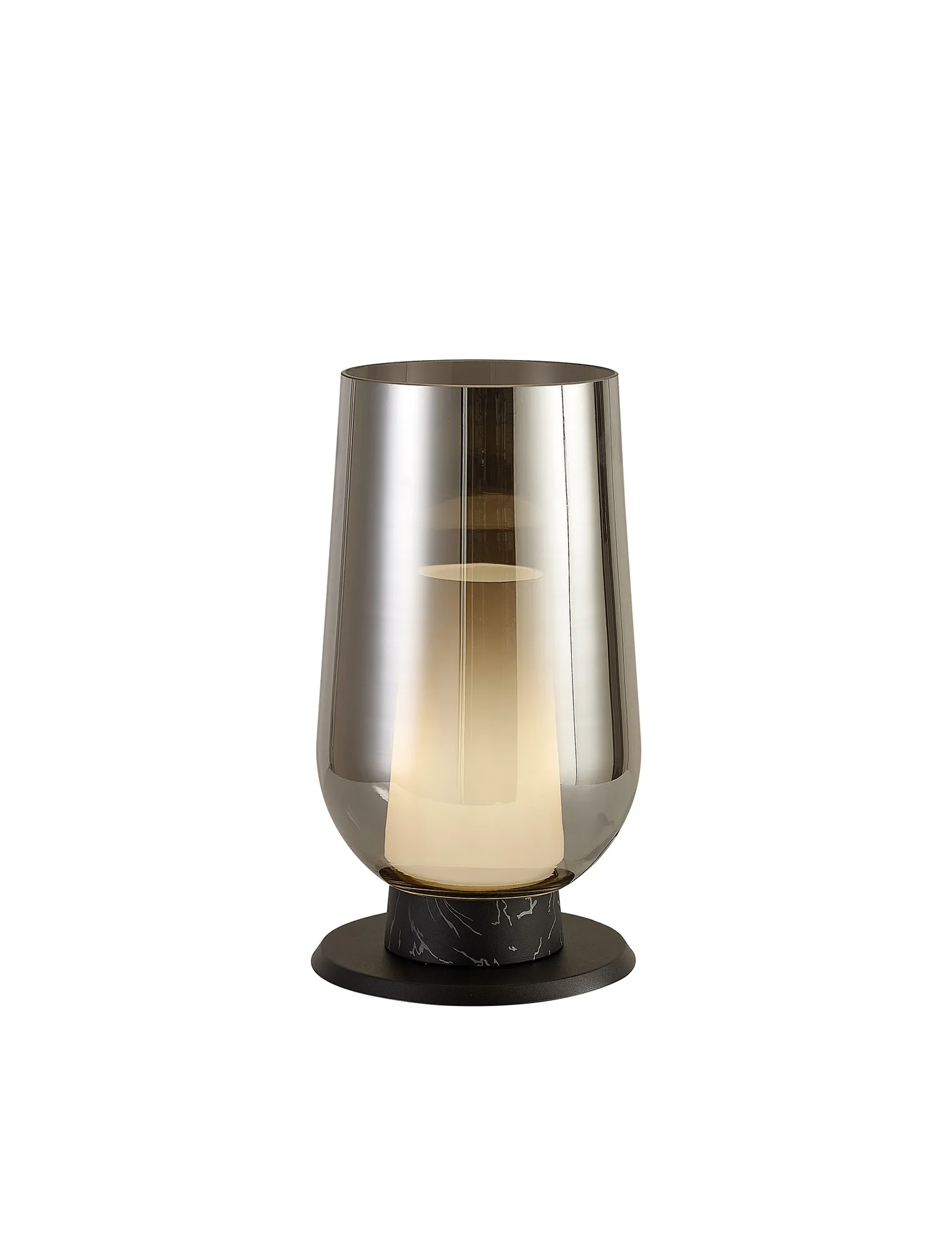 M8289 Nora Black Mantra Nora Table Lamp 1 Light E27 Black/Black Marble ...