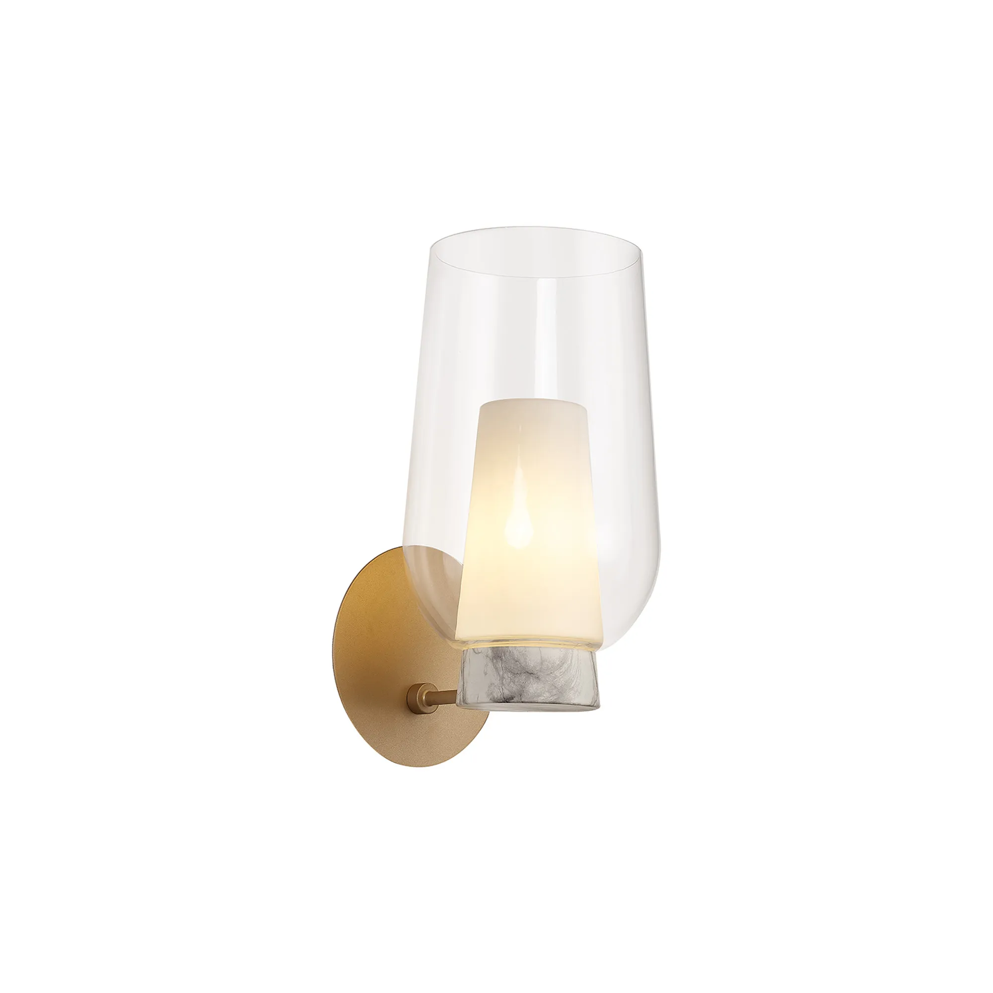 M8400 Nora Gold Mantra Nora Wall Lamp 1 Light E27 Gold/White - Inspired ...