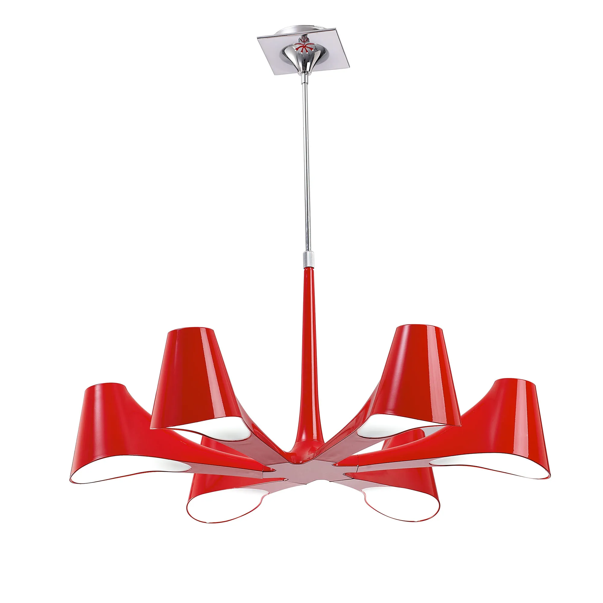 M1600 Ora Gloss Red Mantra Ora Telescopic/Semi Flush 6 Light Gloss Red ...