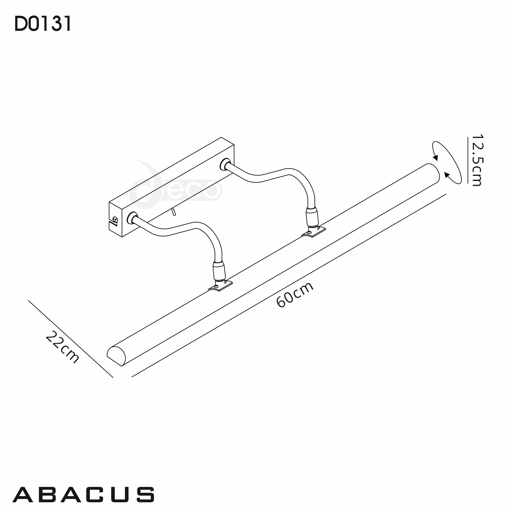 D0131 Abacus Deco Abacus Picture Light 60cm Switched 4 Light Antique ...