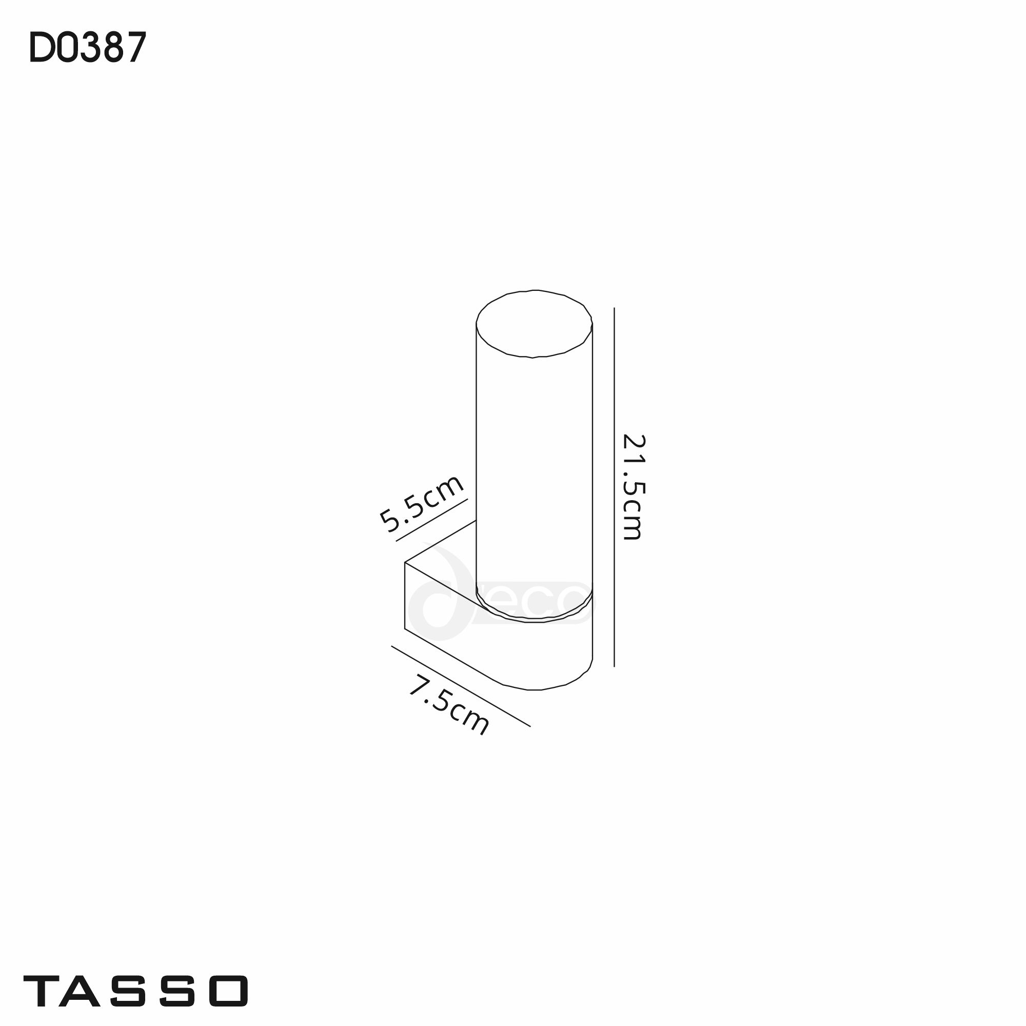 D0387 Tasso Deco Tasso Glass IP44 1 Light Wall Lamp Polished Chrome ...