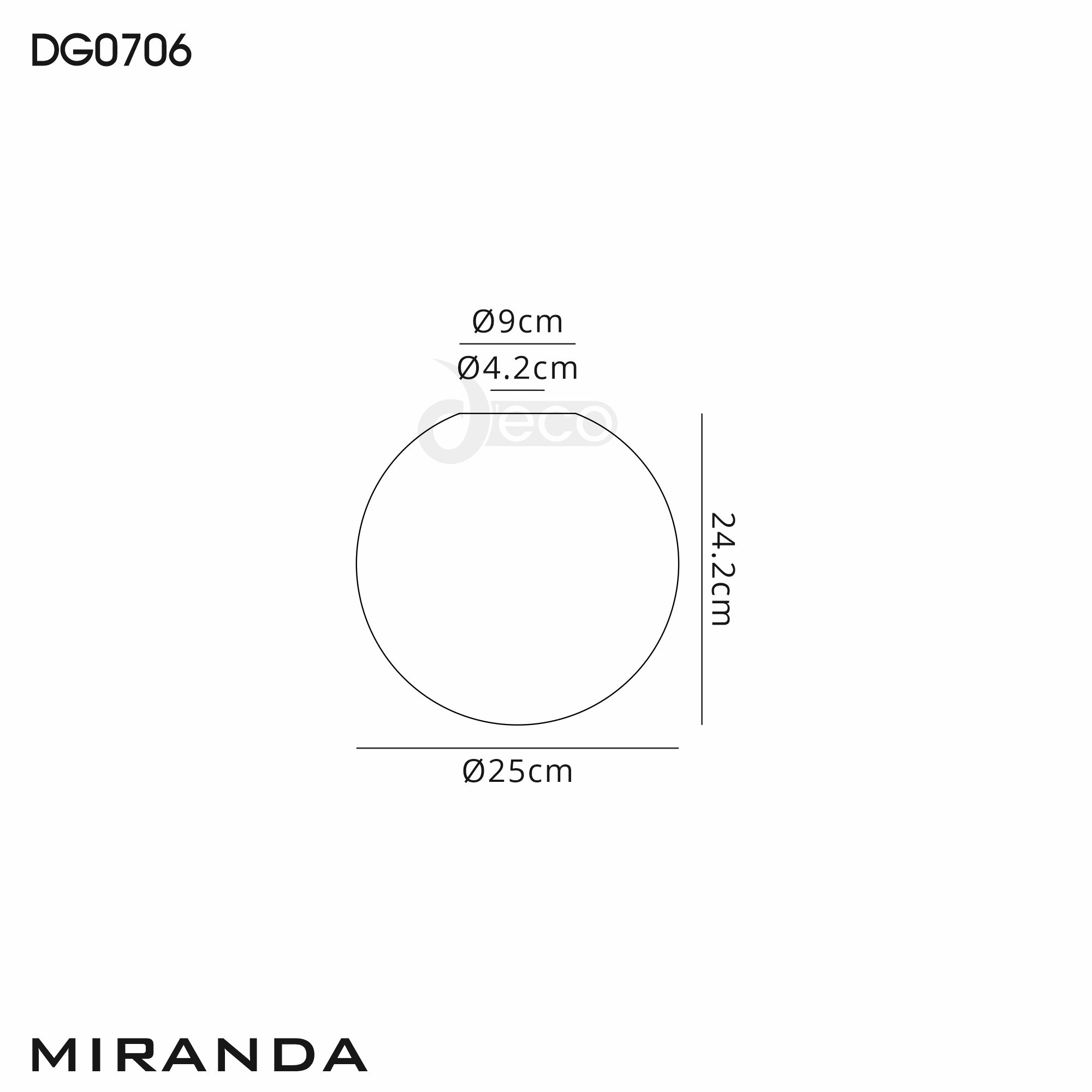 D0126 Miranda Deco Miranda 25cm Glass Pendant 1 Light Copper - Inspired ...