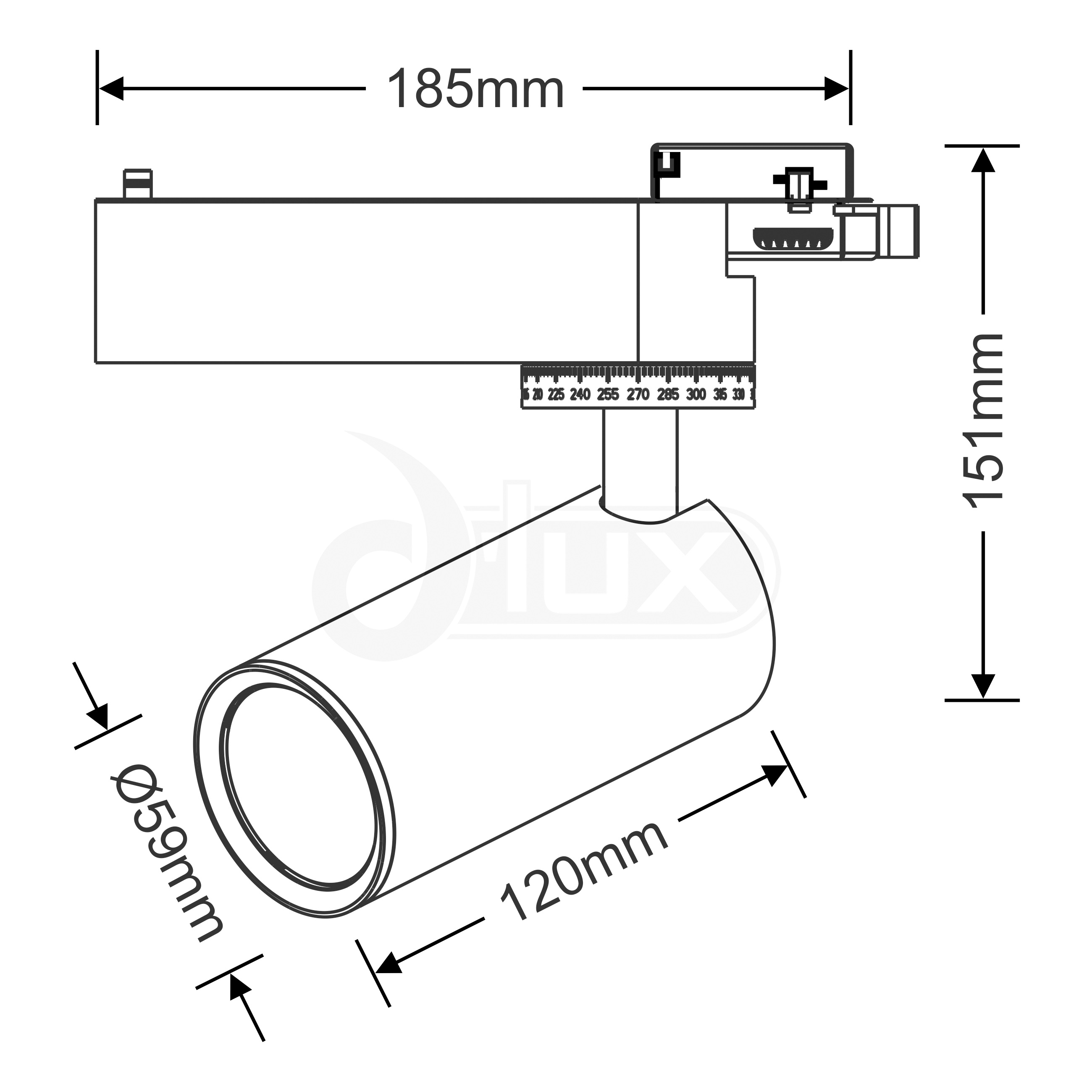 DL170002/MB Alba 15 Dlux Alba 15; 15W LED Track Light 1200lm 3000K 24 ...