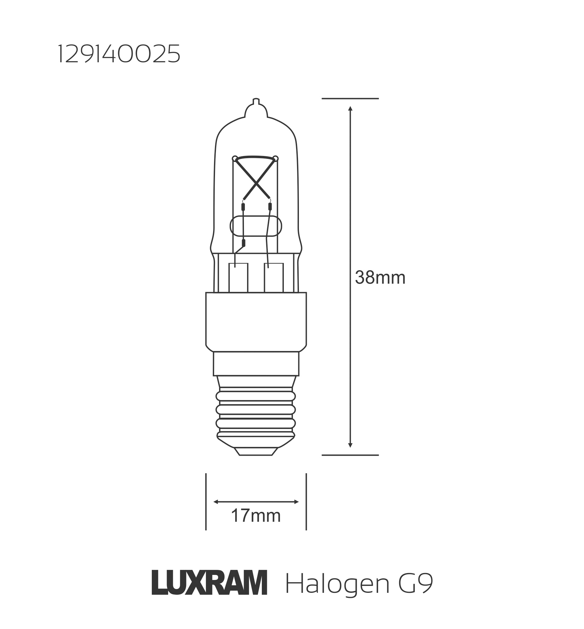 129140025 Halogen G9 Luxram G9 Clear 25W E14 Halogen 3000K - Inspired ...