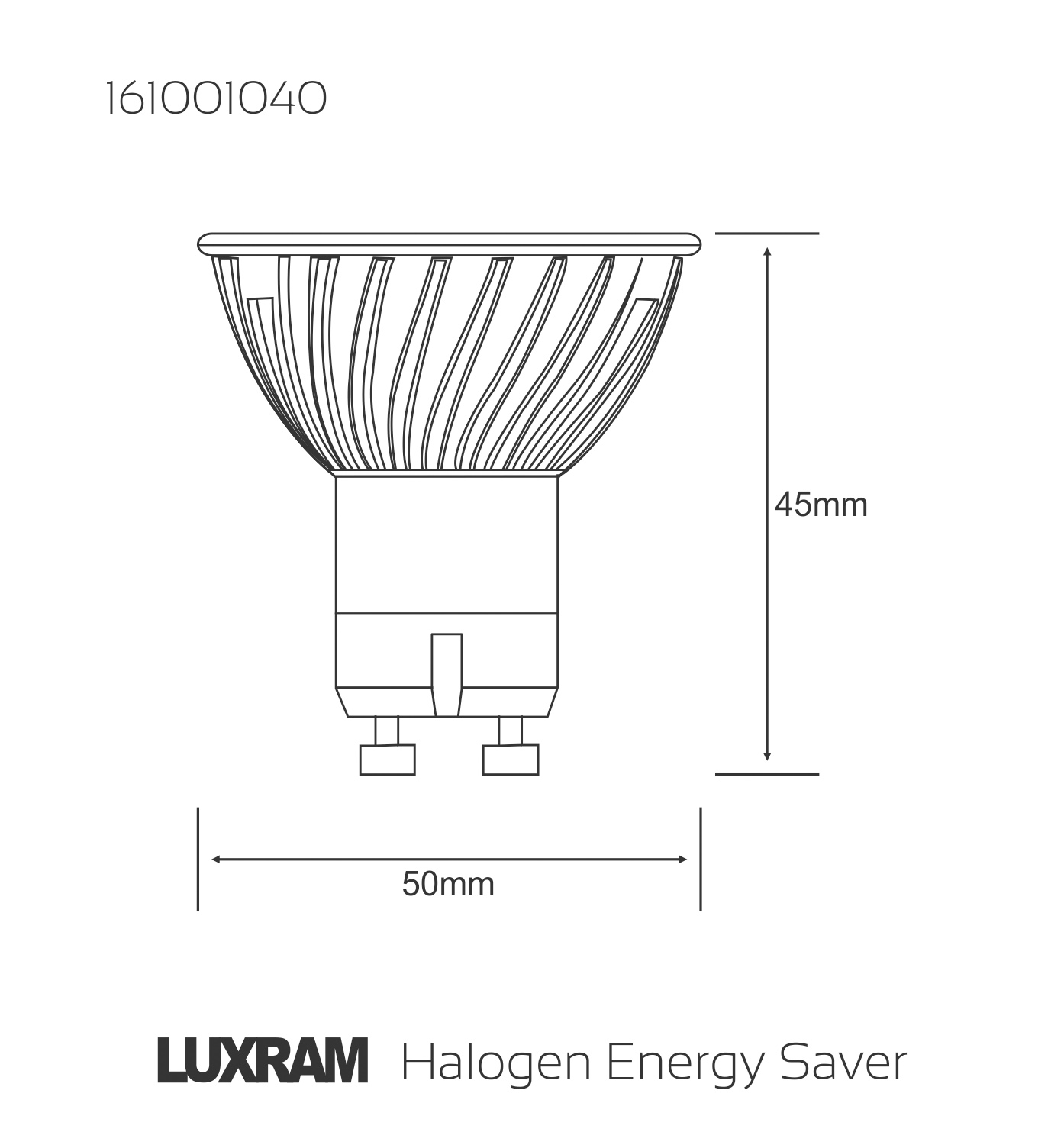 161001040 Halogen Energy Saver Luxram Halogen Energy Saver GU10 40W ...