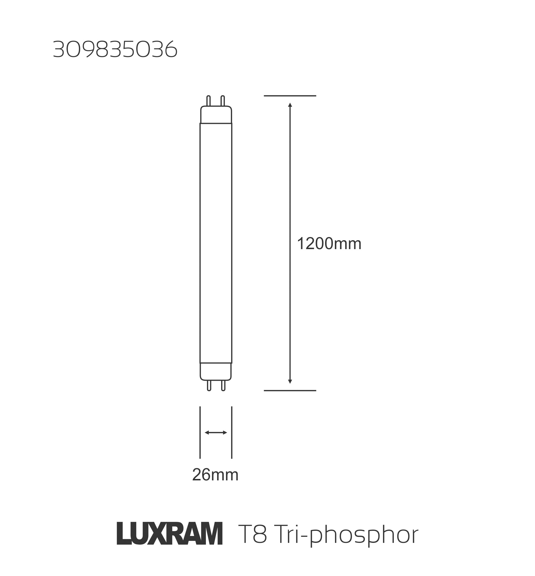 309835036 T8 Tri-phosphor Luxram Tri-Phosphor 36W 3500K Fluorescent ...
