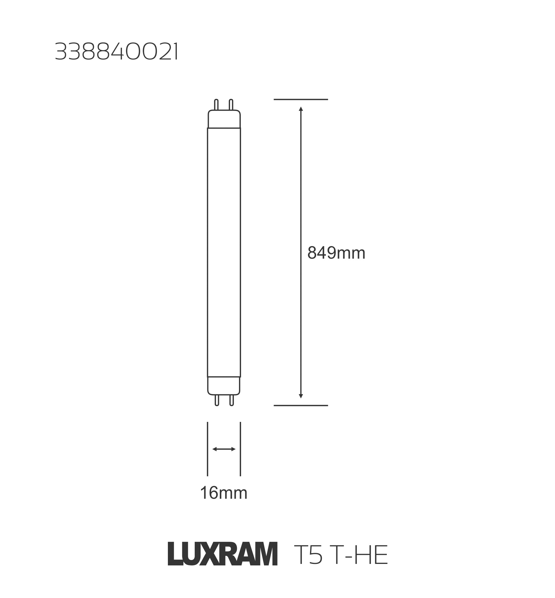 338840021 T5 T-HE Luxram 21W Fluorescent Tube 4000K - Inspired Lighting ...