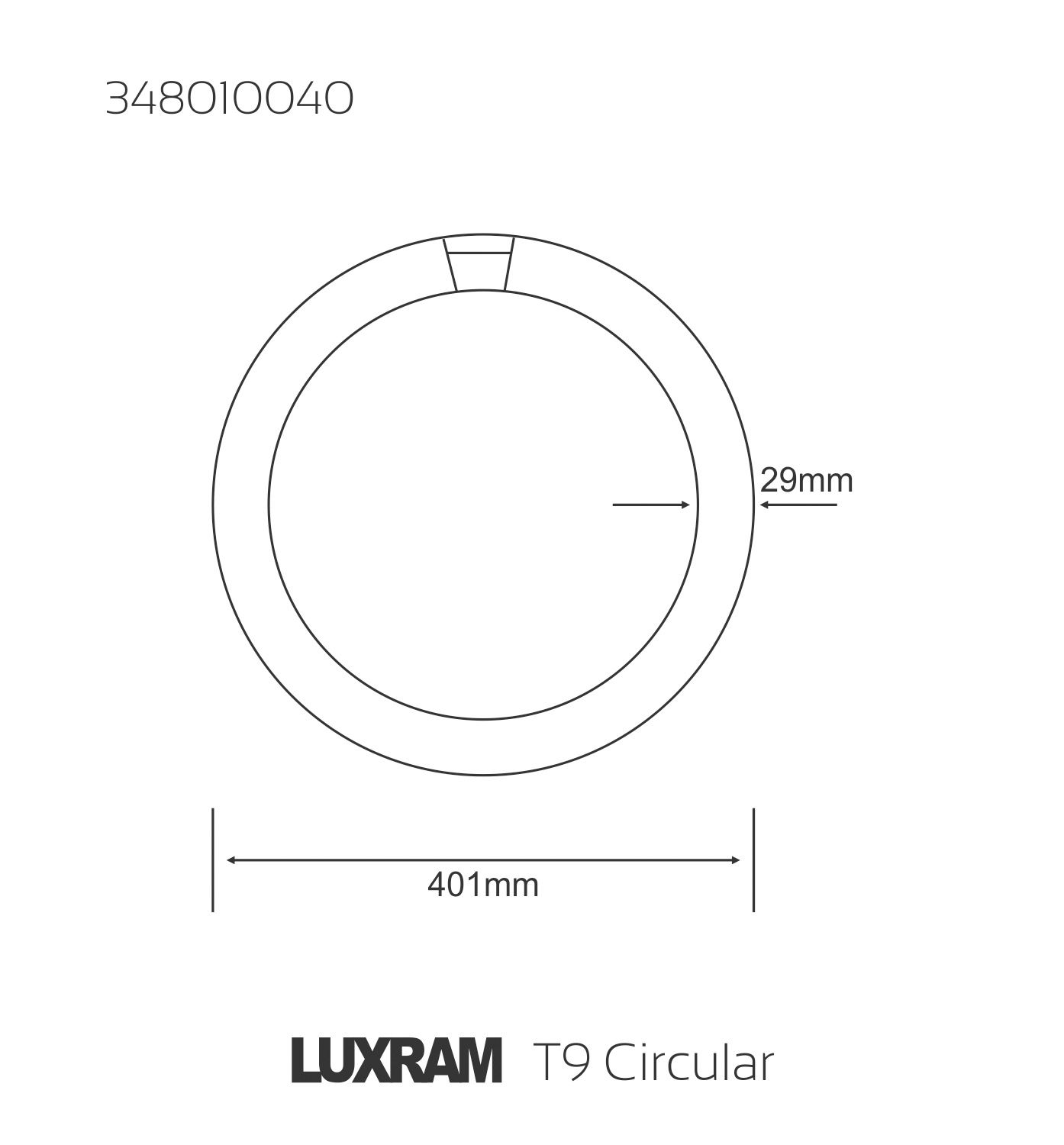 348010040 T9 Circular Luxram 40W Round Fluorescent Tube 4000K ...