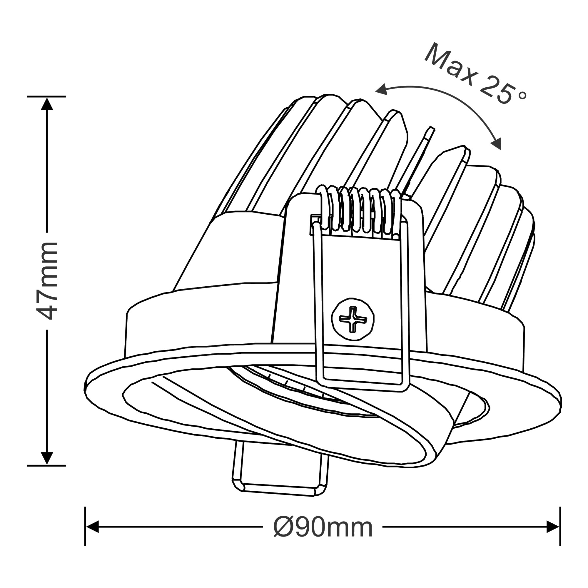 DM200192 Beck A 6 Dlux Beck A 6, 6W LED Recessed Adj. Downlight 570lm ...