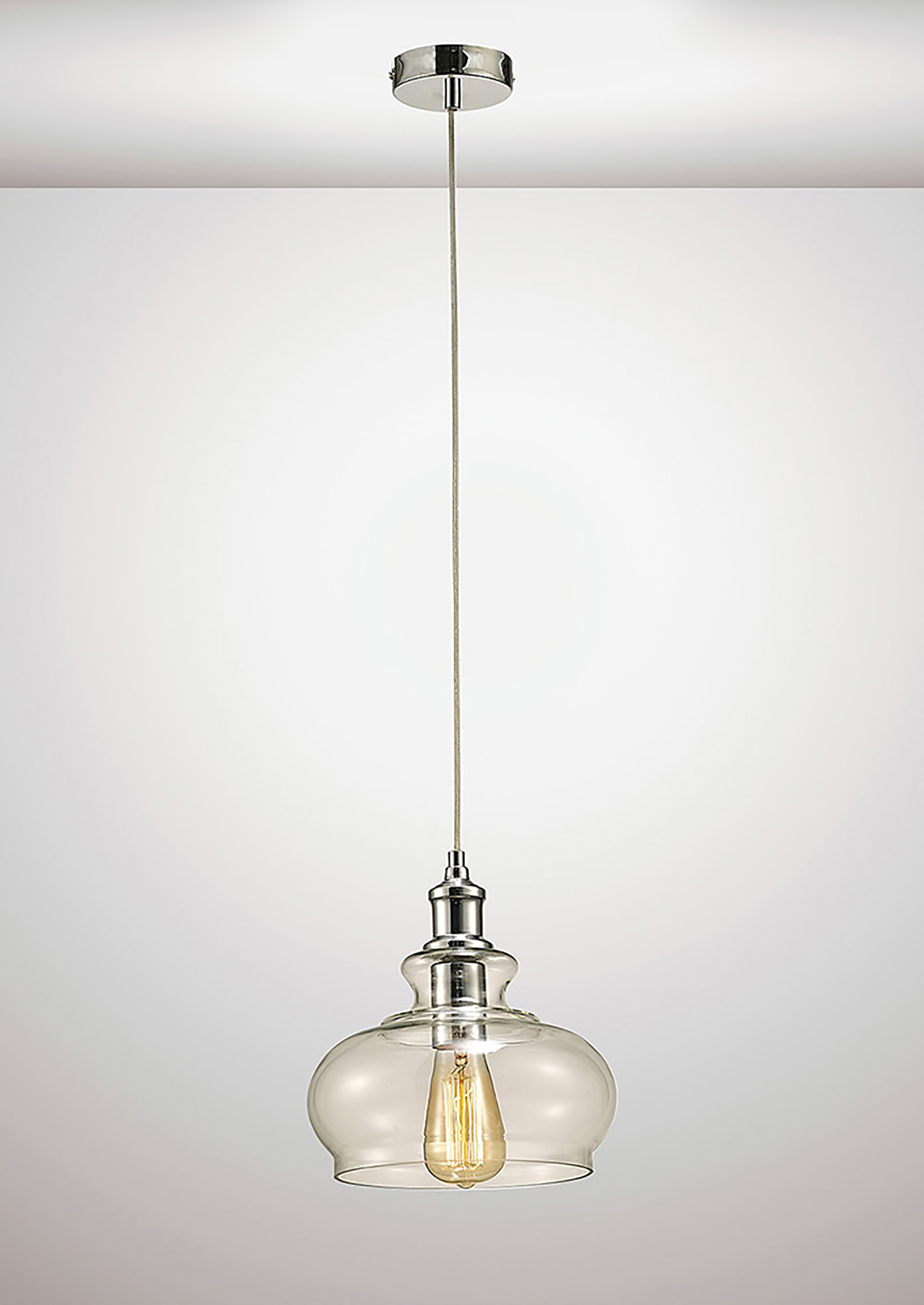 D0116 Carla Deco Carla Glass Pendant 1 Light Polished Chrome - Inspired ...