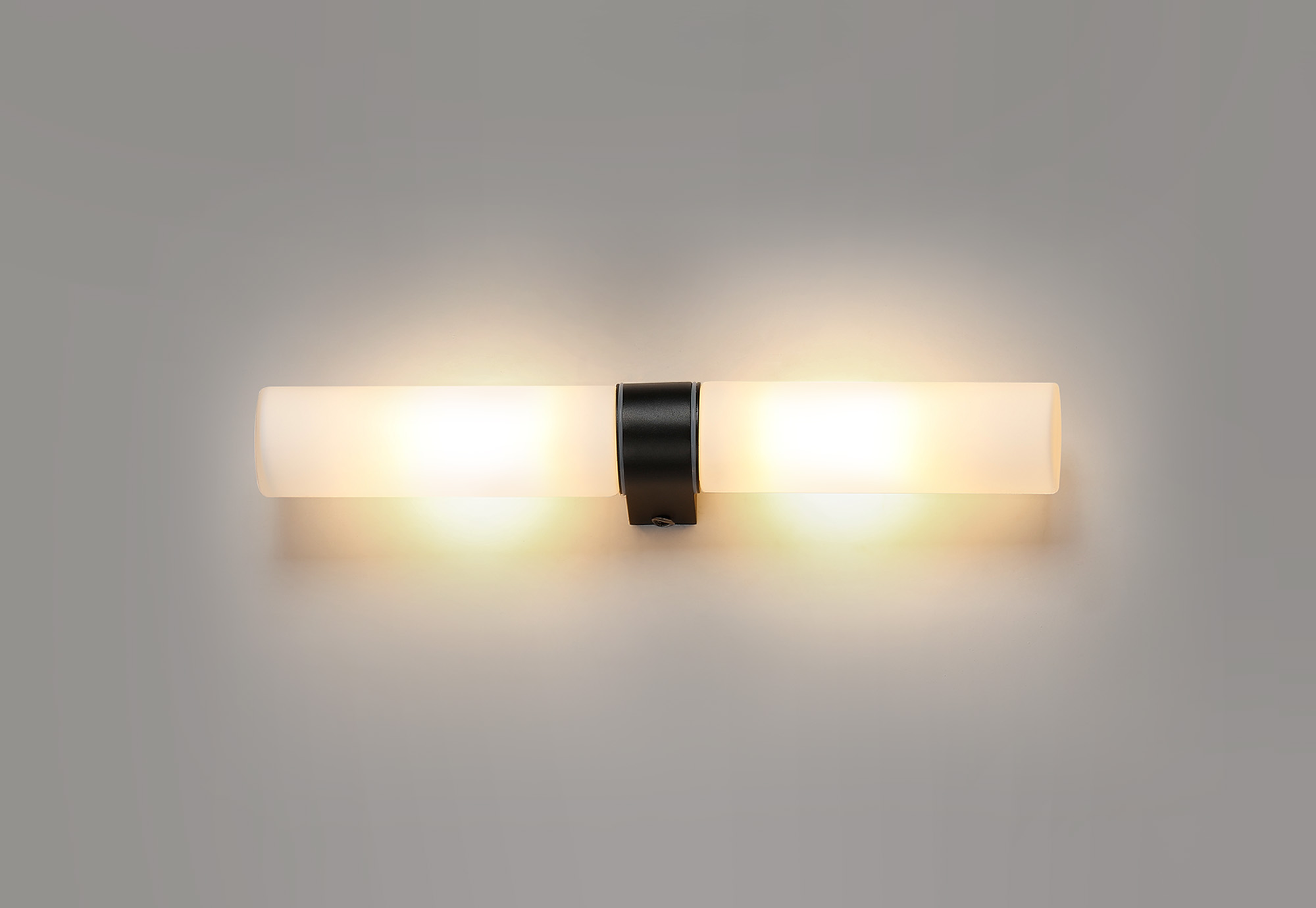 D0641 Tasso Deco Tasso Glass IP44 2 Light Wall Lamp Satin Black ...