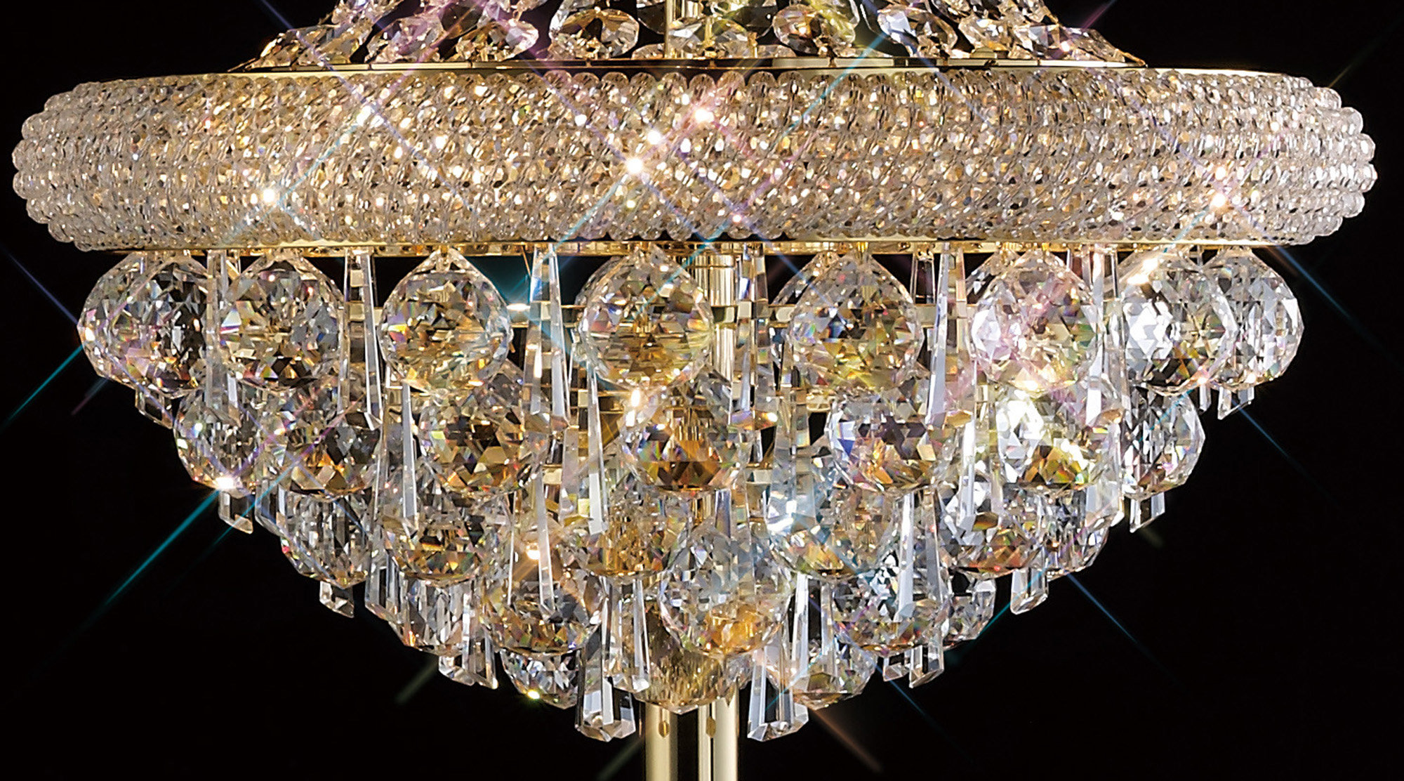 IL32104 Alexandra Gold Diyas Alexandra Crystal 175cm Floor Lamp 6 Light ...