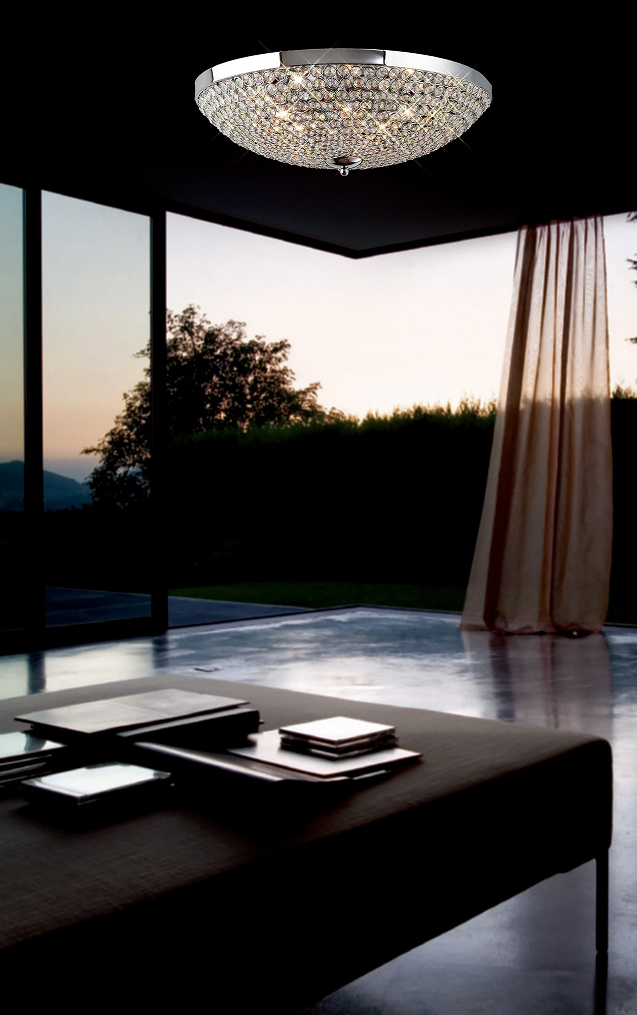 IL30187 Ava Polished Chrome Diyas Ava Crystal Flush Ceiling 4 Light ...