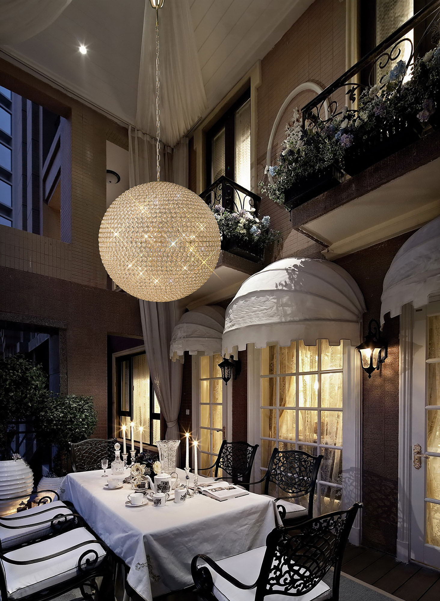 IL30750 Ava French Gold Diyas Ava Crystal Pendant 12 Light (25.5kg ...