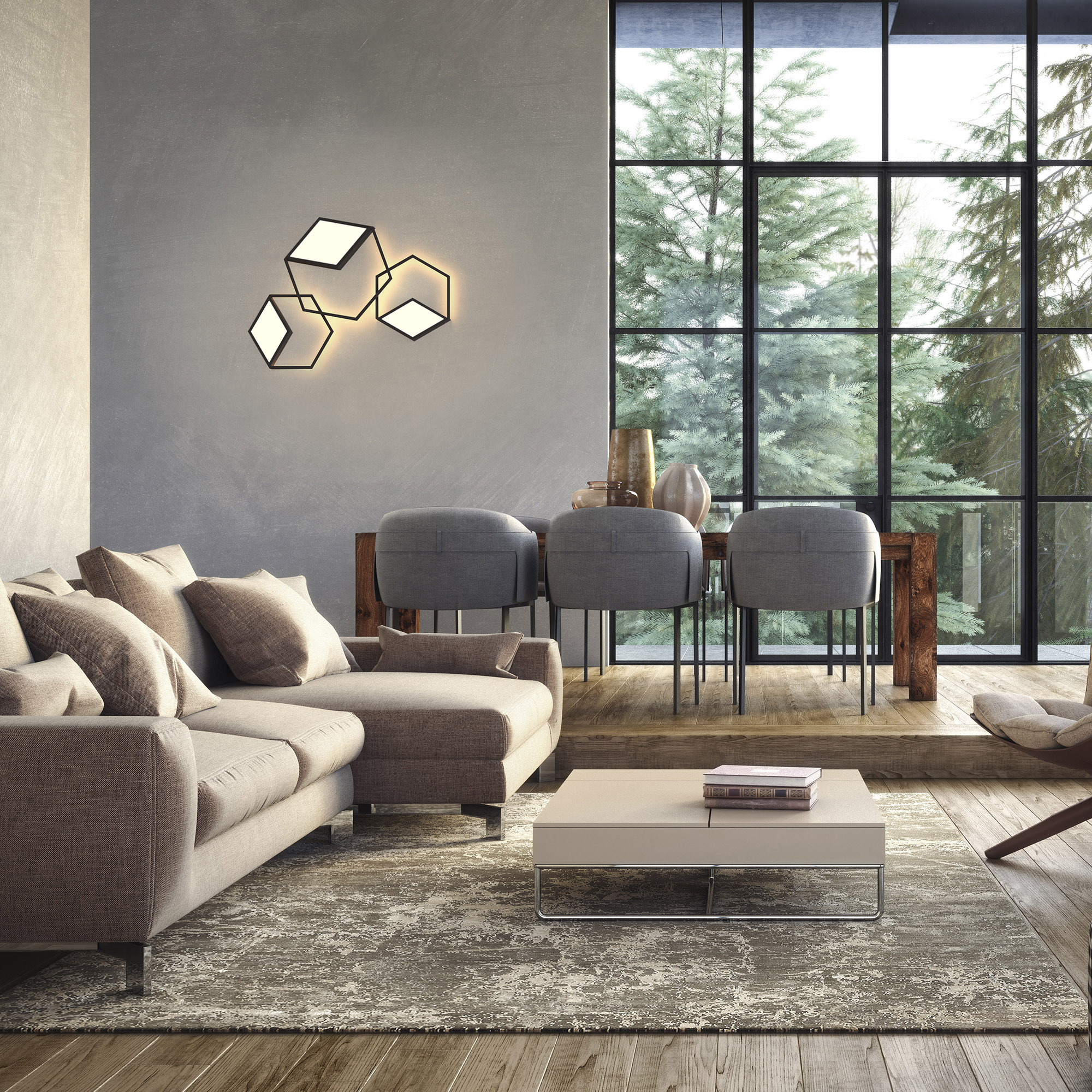 M7591 Kubick Mantra Fusion Kubick Ceiling/Wall Light Dimmable 24W LED ...