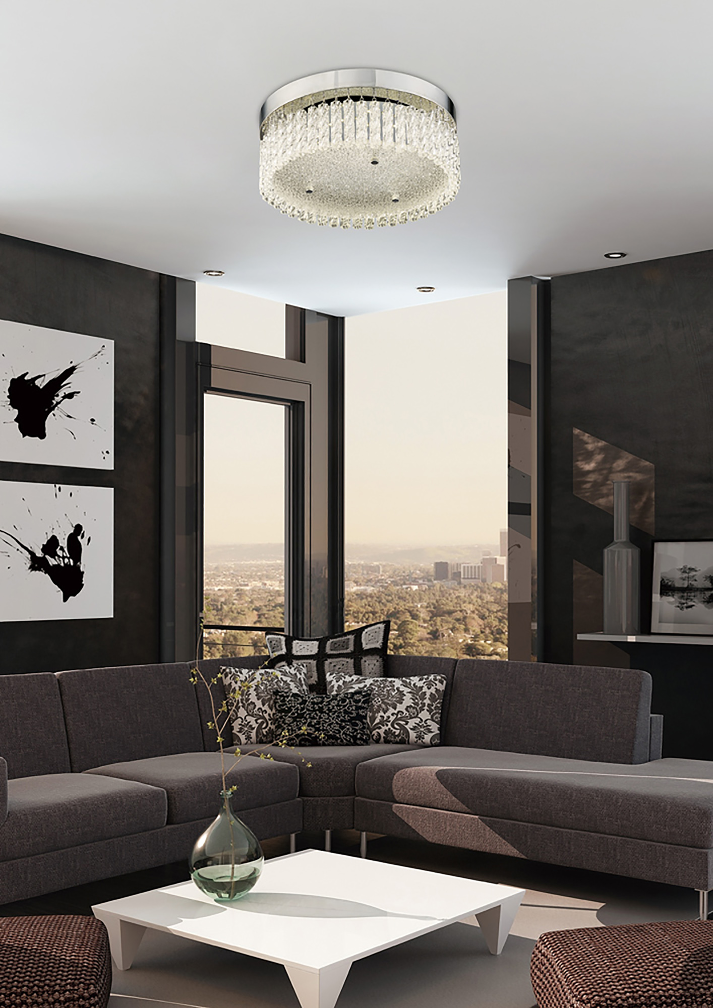 IL80054 Aiden Diyas Aiden Glass 18W LED Flush Ceiling - Inspired ...
